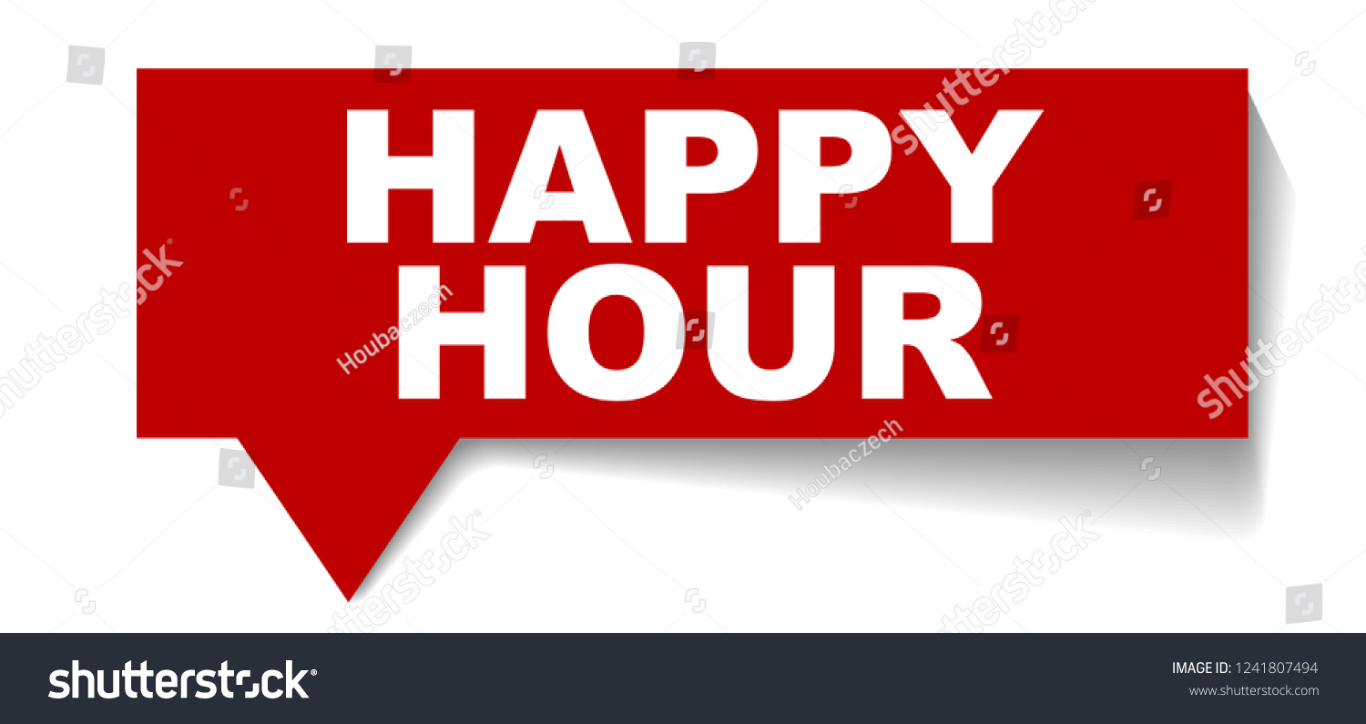 Red Vector Banner Happy Hour Stock Vector (Royalty Free) 1241807494 ...
