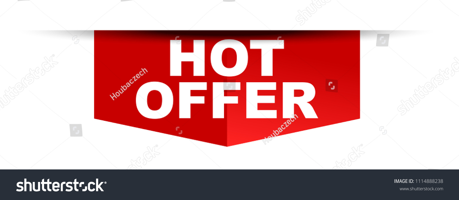 Red Vector Banner Hot Offer Stock Vector (Royalty Free) 1114888238