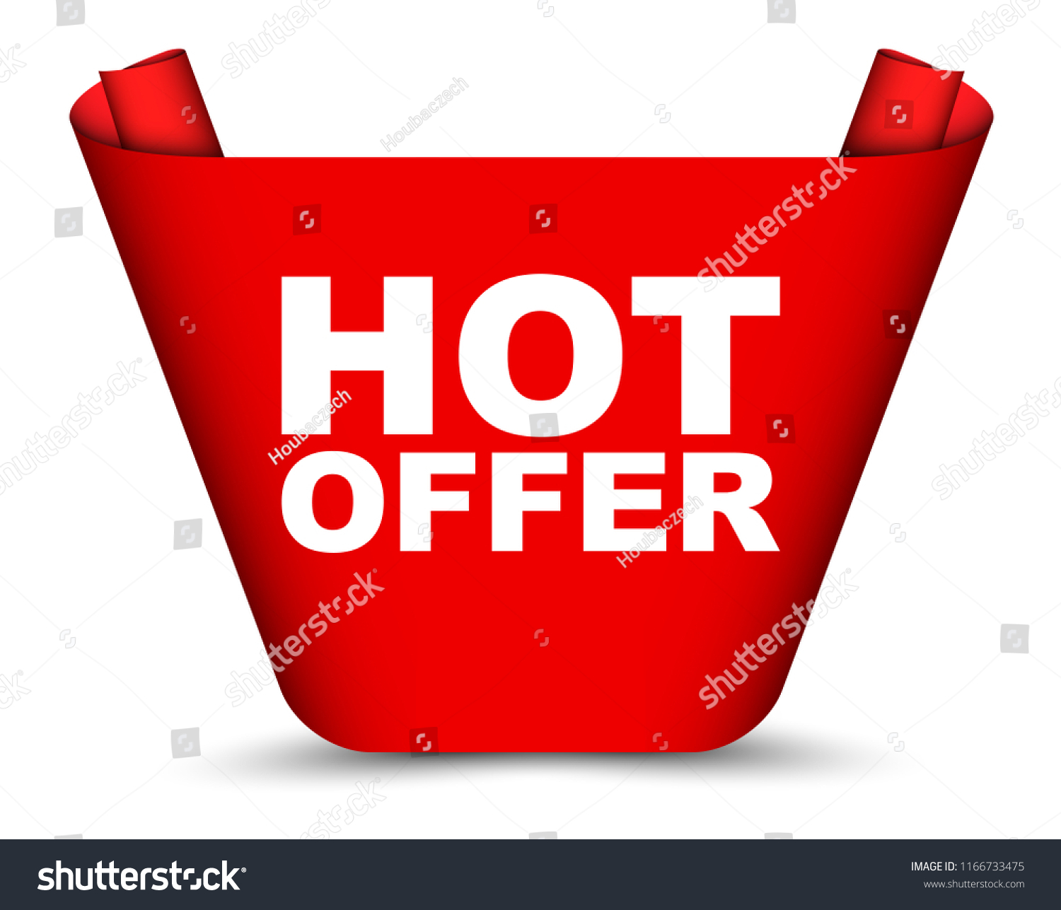 Red Vector Banner Hot Offer Stock Vector (Royalty Free) 1166733475 ...