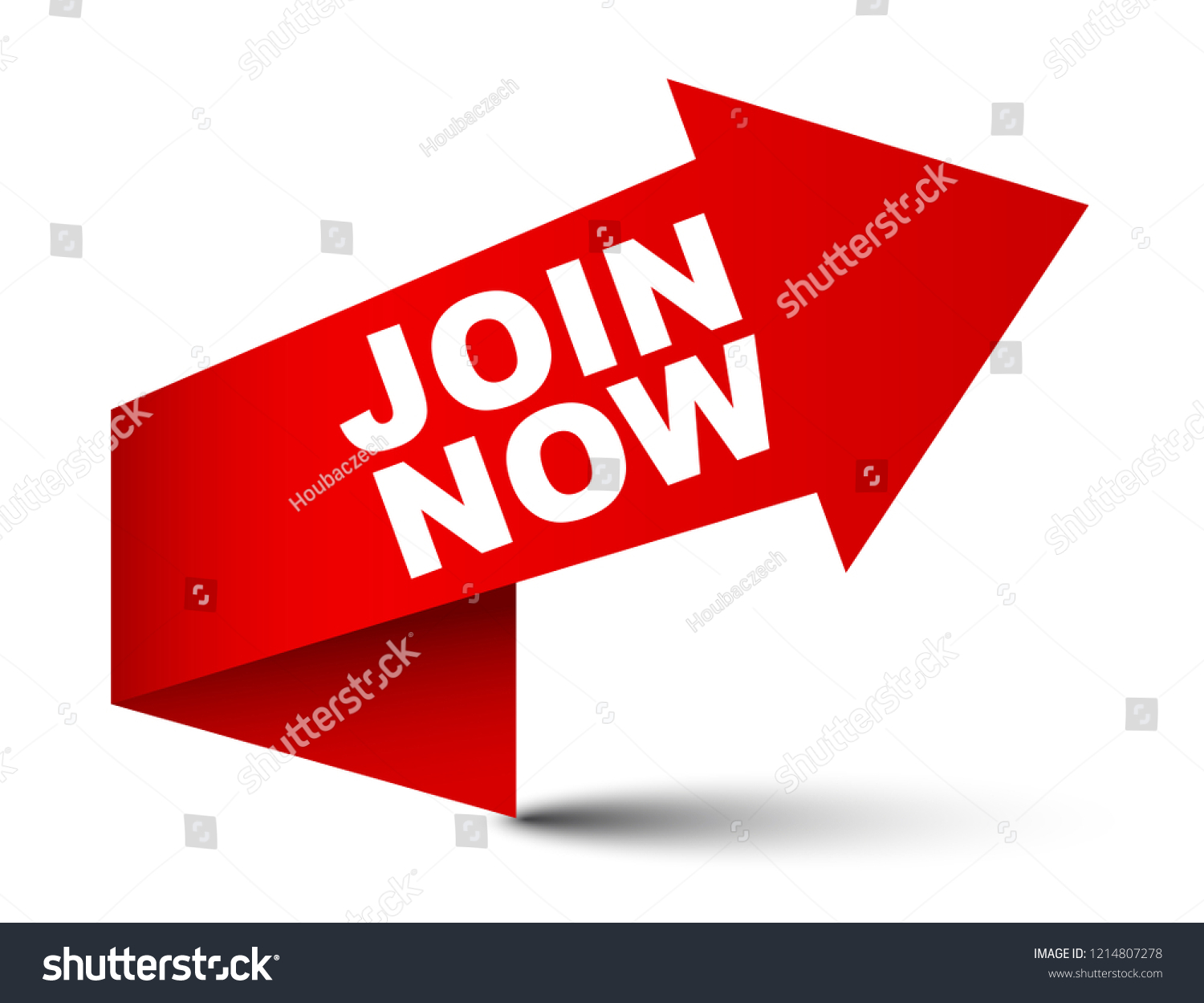Red Vector Banner Join Now Stock Vector (Royalty Free) 1214807278 ...