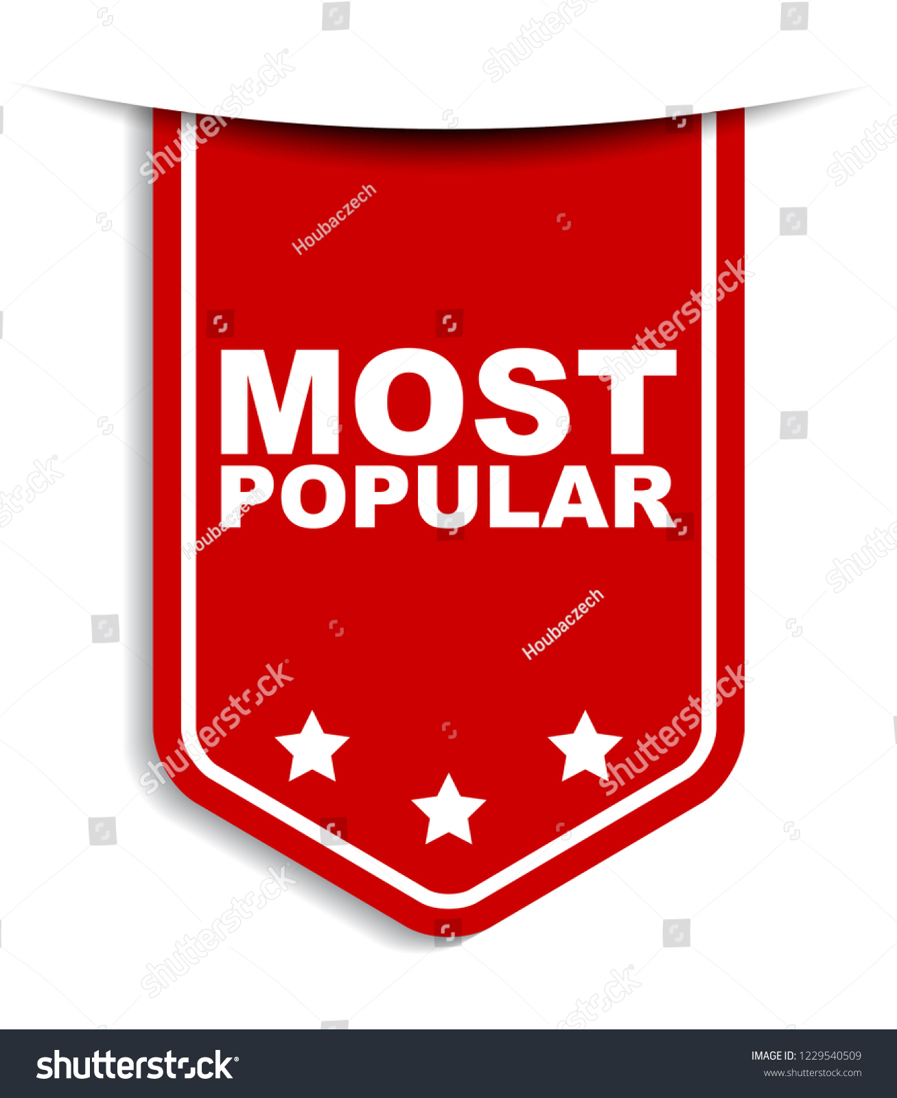 Red Vector Banner Most Popular Stock Vector (Royalty Free) 1229540509 ...