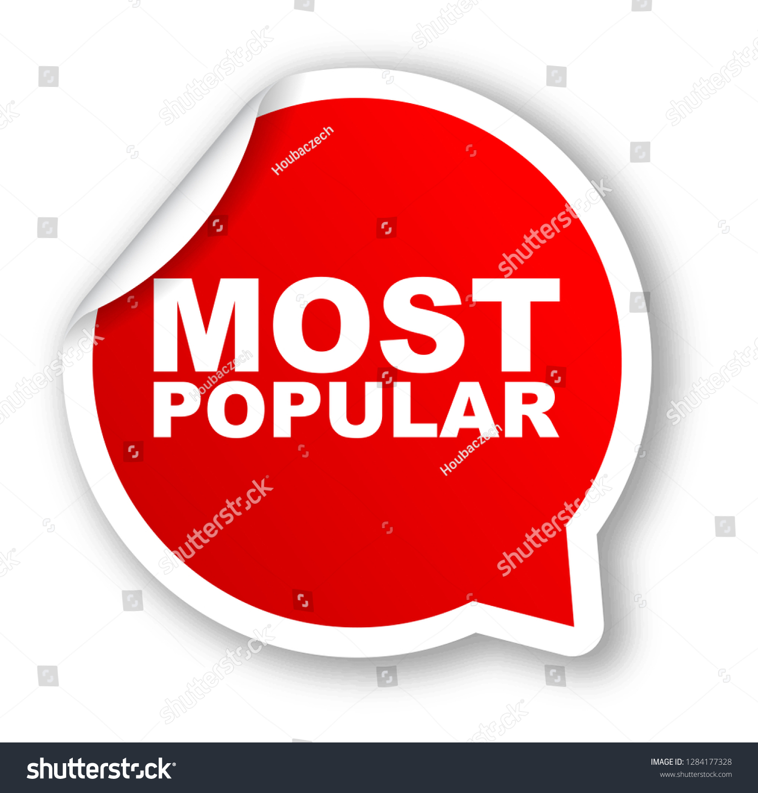 Red Vector Banner Most Popular Stock Vector (Royalty Free) 1284177328