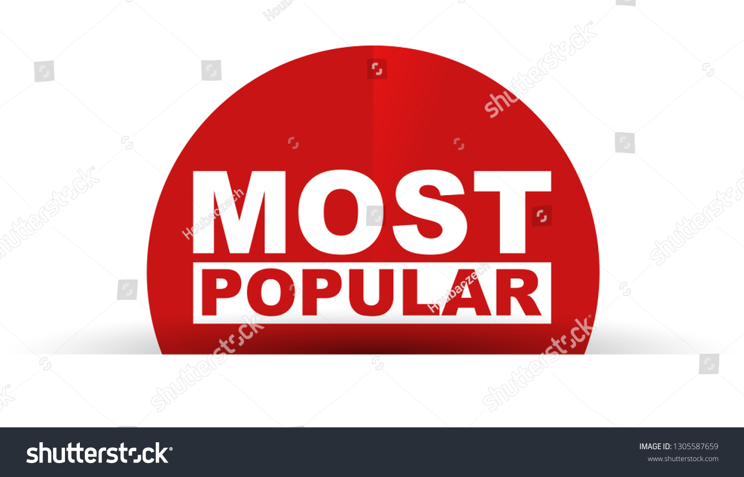 Red Vector Banner Most Popular Stock Vector (Royalty Free) 1305587659