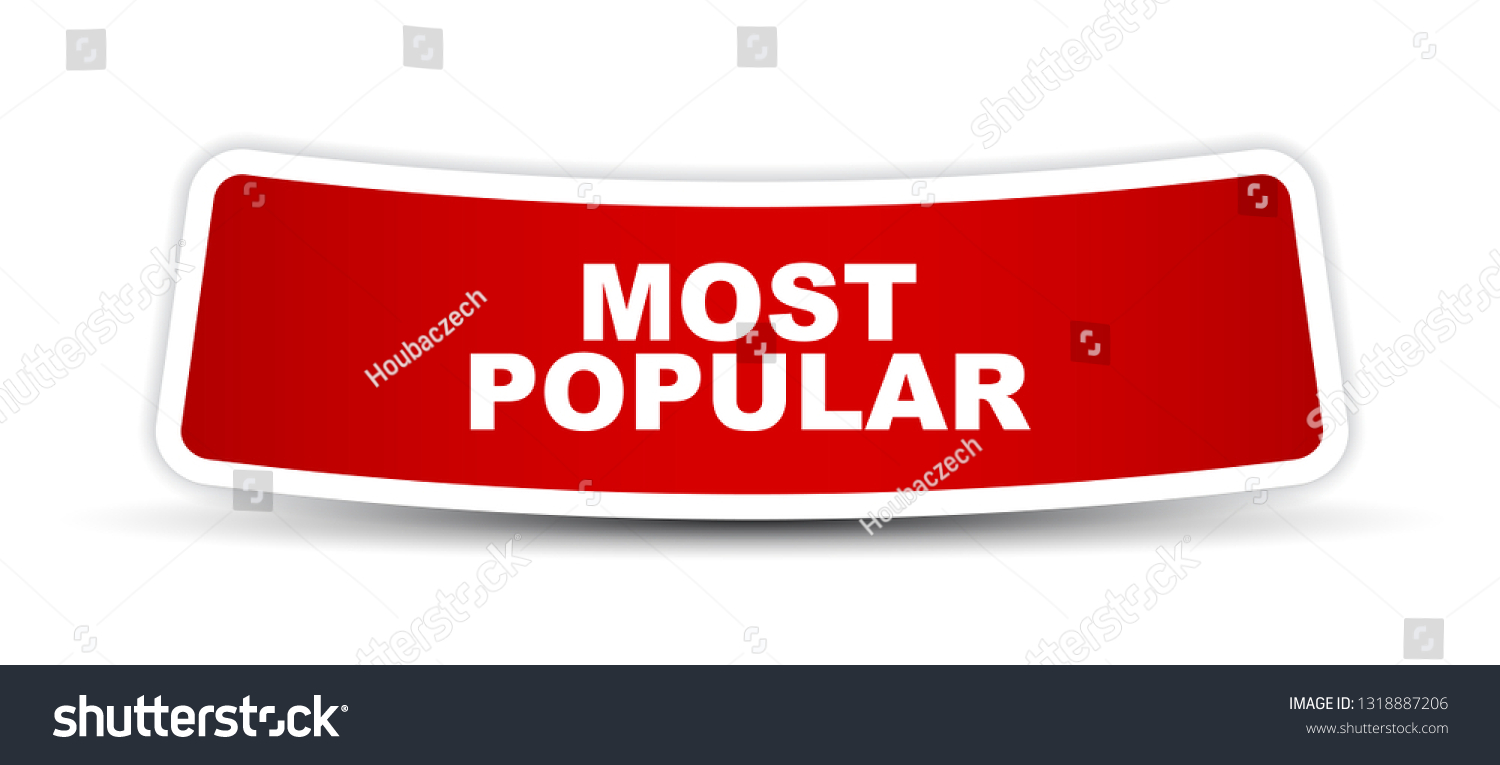 Red Vector Banner Most Popular: vector de stock (libre de regalías ...