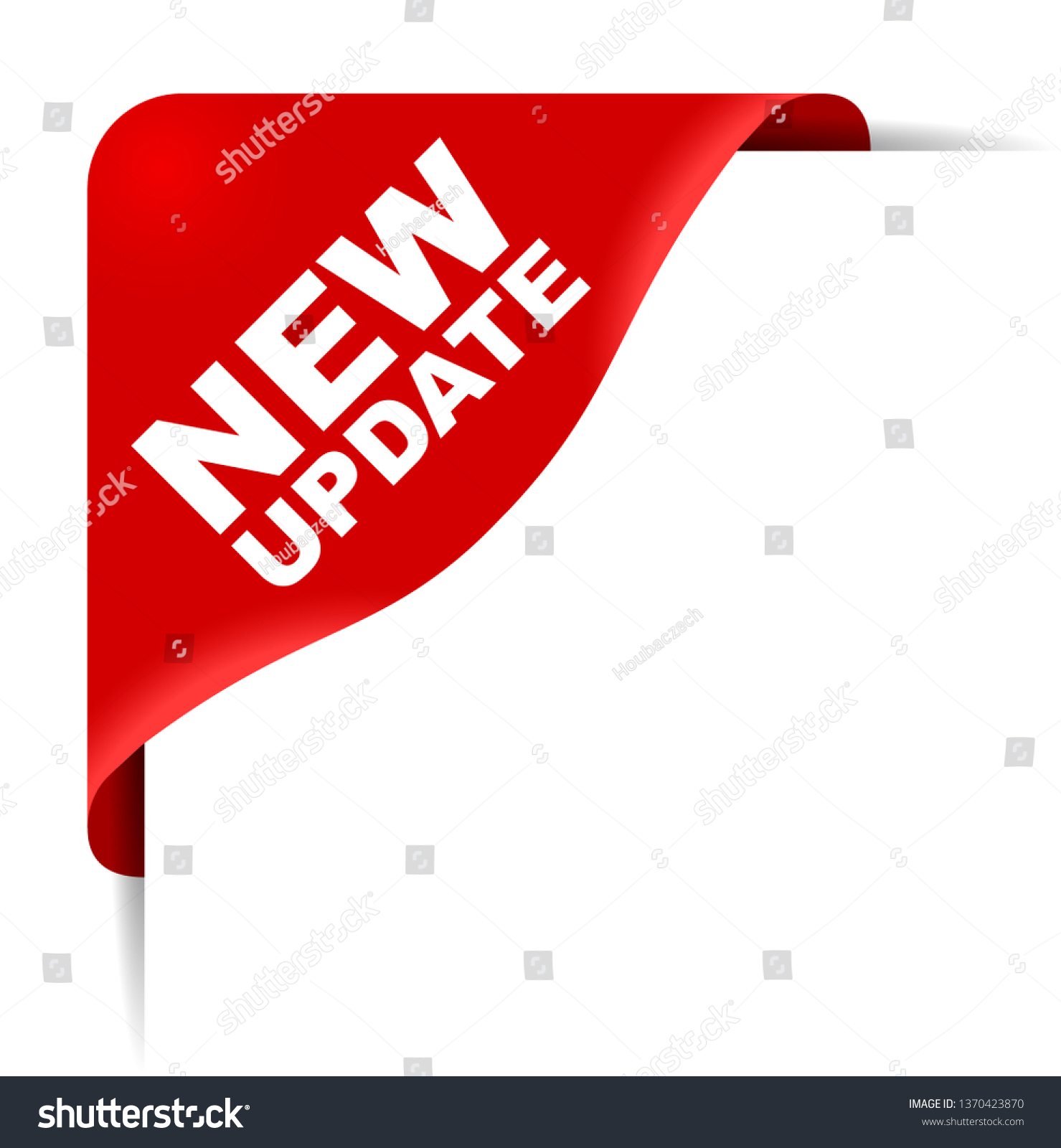 Red Vector Banner New Update Stock Vector (Royalty Free) 1370423870