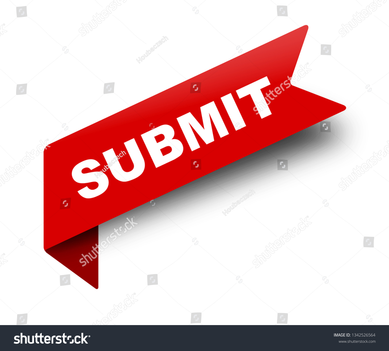 Red Vector Banner Ribbon Submit Stock Vector (Royalty Free) 1342526564