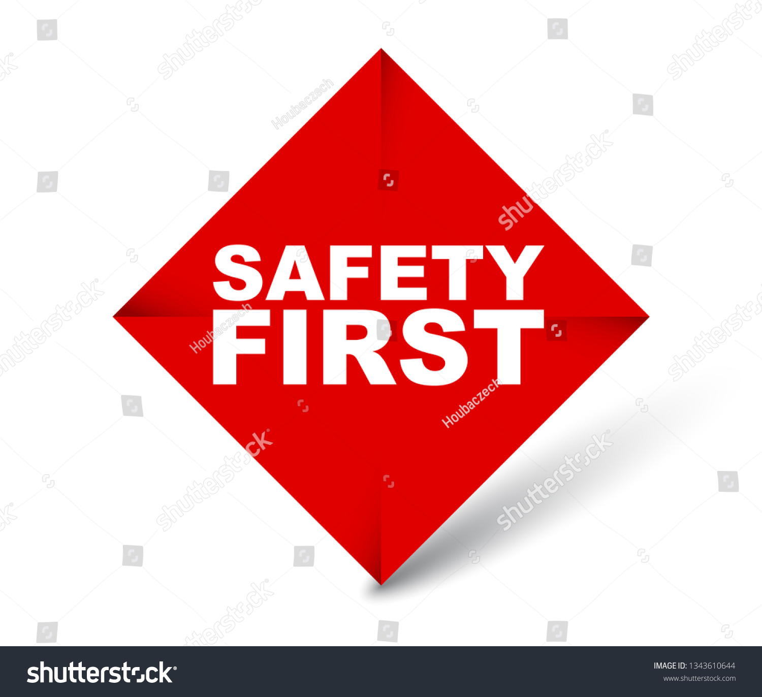 Red Vector Banner Safety First Stock Vector (Royalty Free) 1343610644 ...