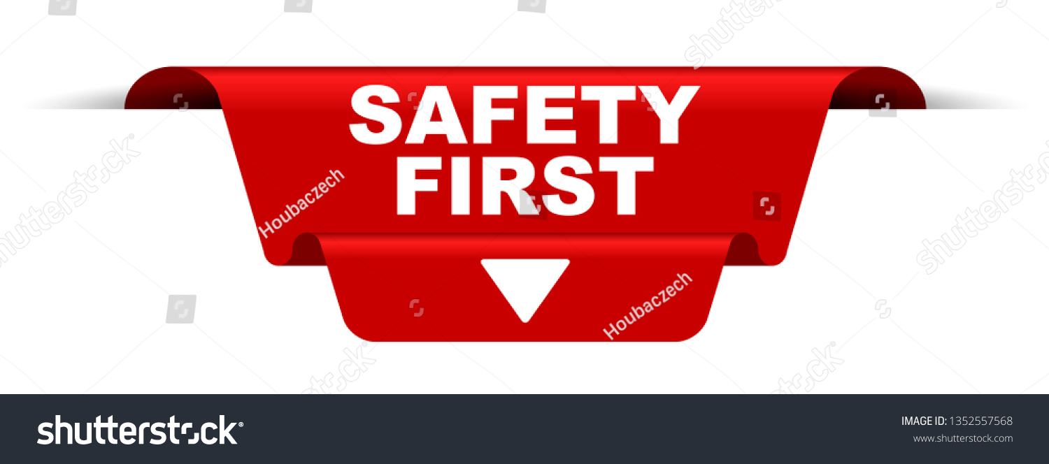Red Vector Banner Safety First Stock Vector (Royalty Free) 1352557568 ...