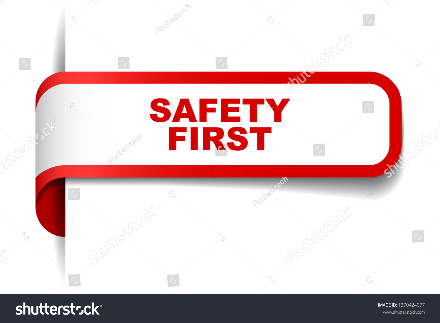 Red Vector Banner Safety First Stock Vector (Royalty Free) 1370424077 ...