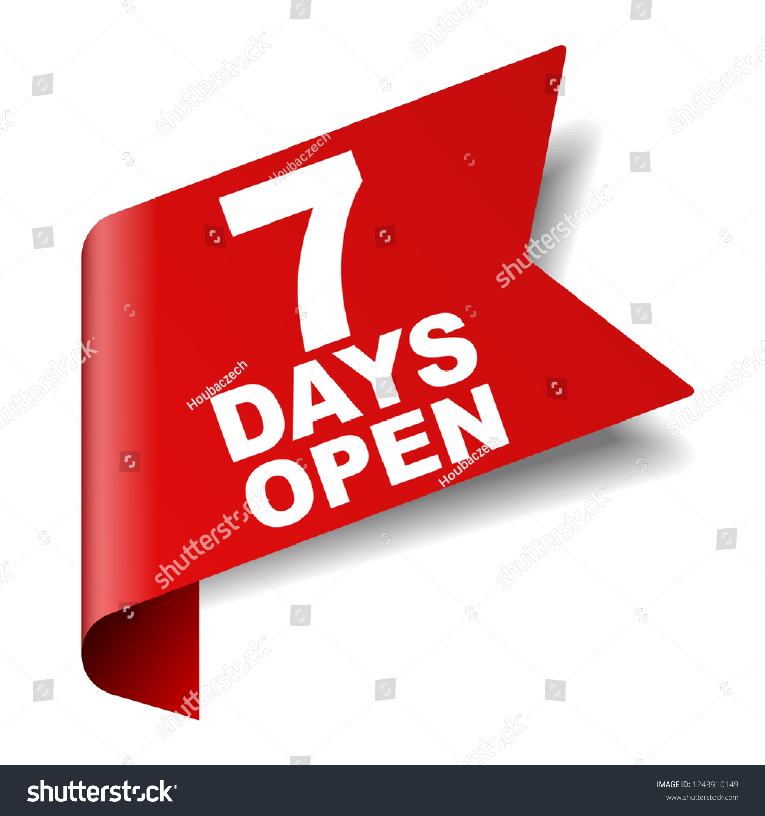 Red Vector Banner Seven Days Open Stok Vektör (Telifsiz) 1243910149 ...