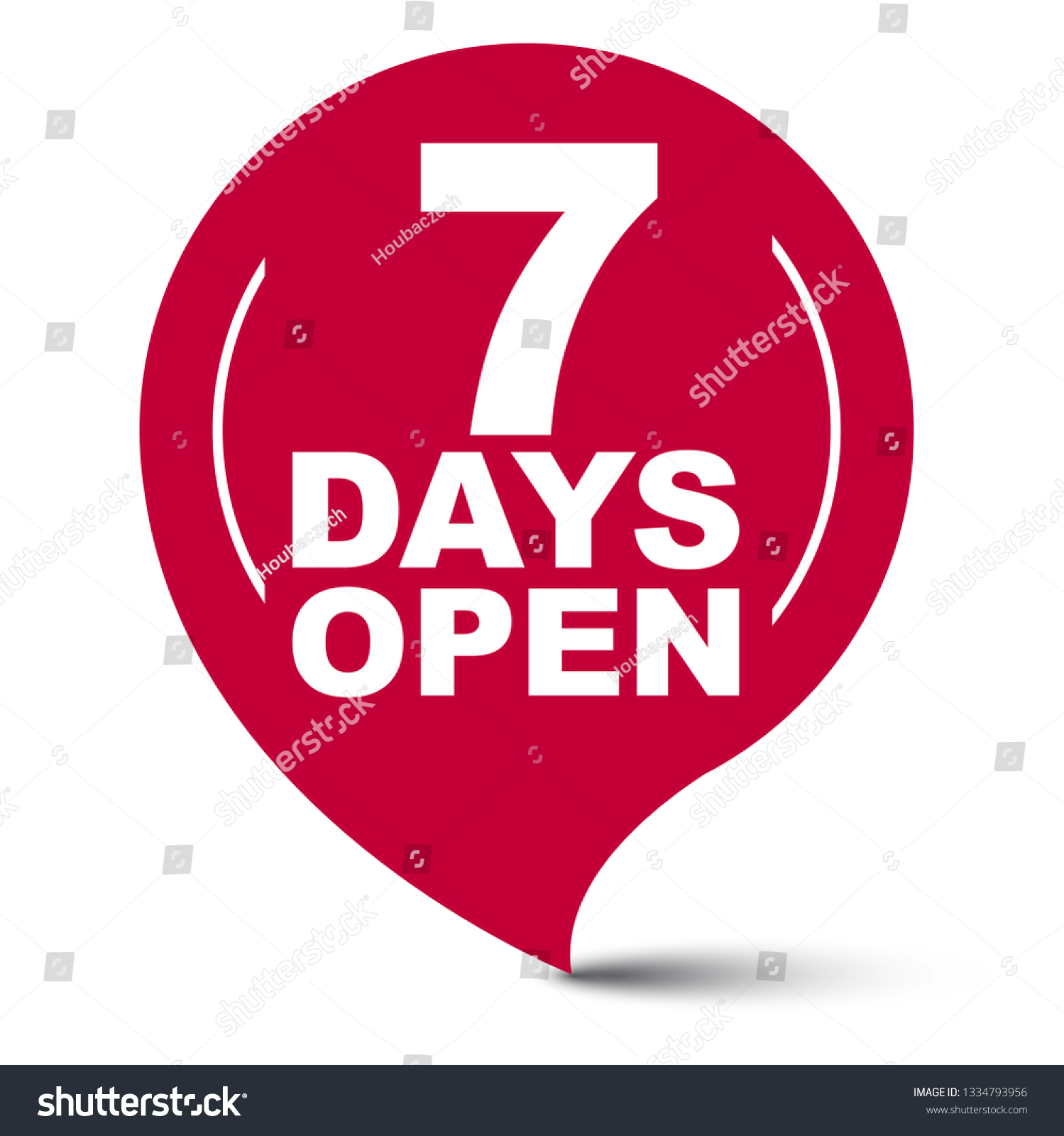 Red Vector Banner Seven Days Open Stock Vector (Royalty Free ...