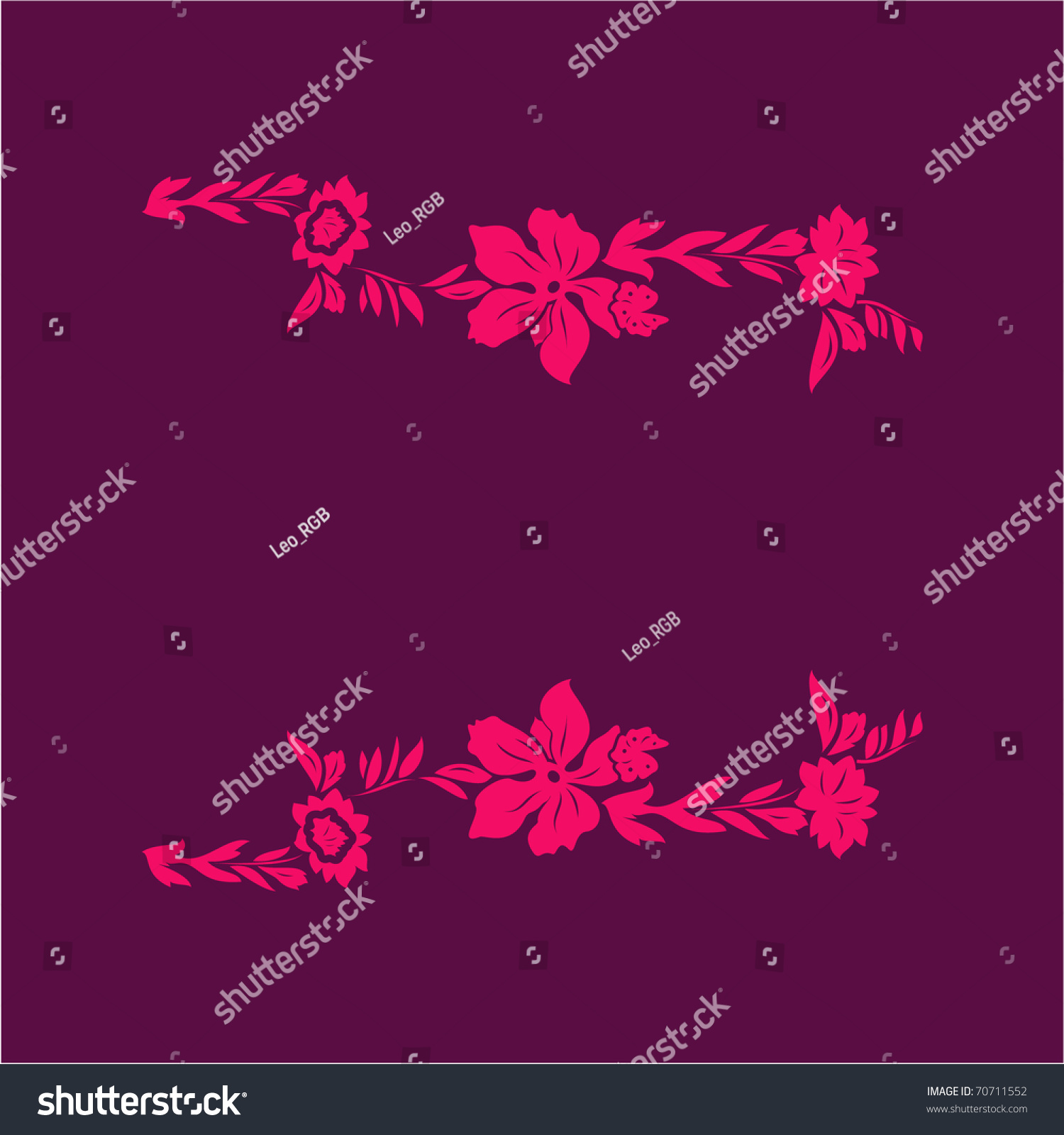 Red Vector Floral Silhouette Background: vector de stock (libre de ...