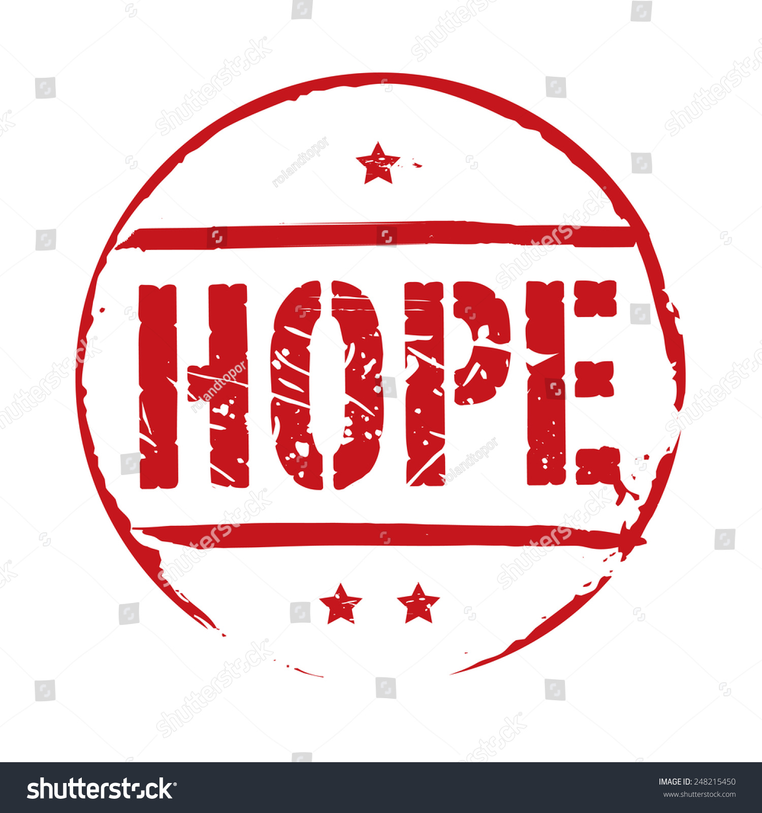 Red Vector Grunge Stamp Hope Stock Vector (Royalty Free) 248215450 ...