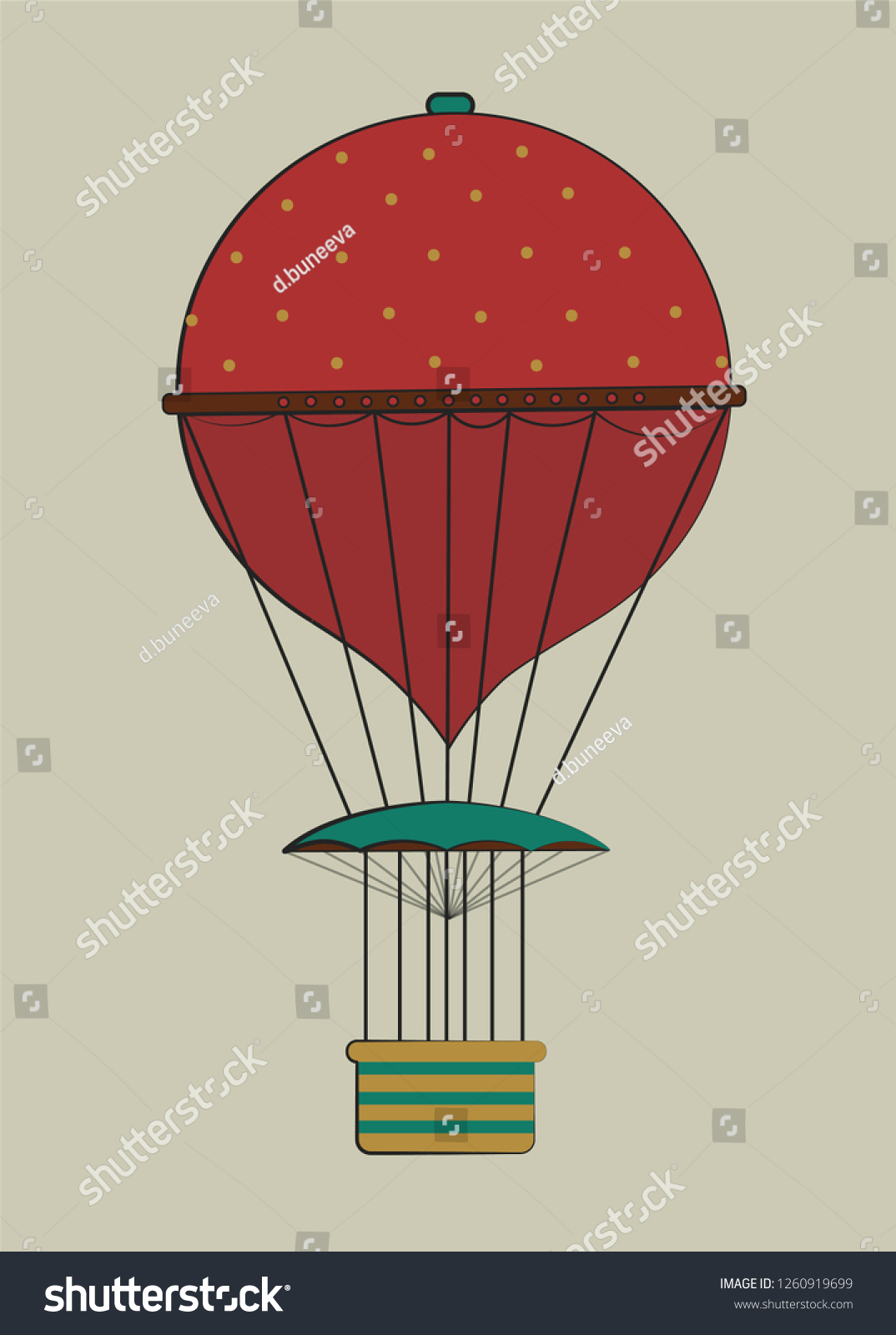 Red Vector Hot Ait Balloon 库存矢量图（免版税）1260919699 | Shutterstock