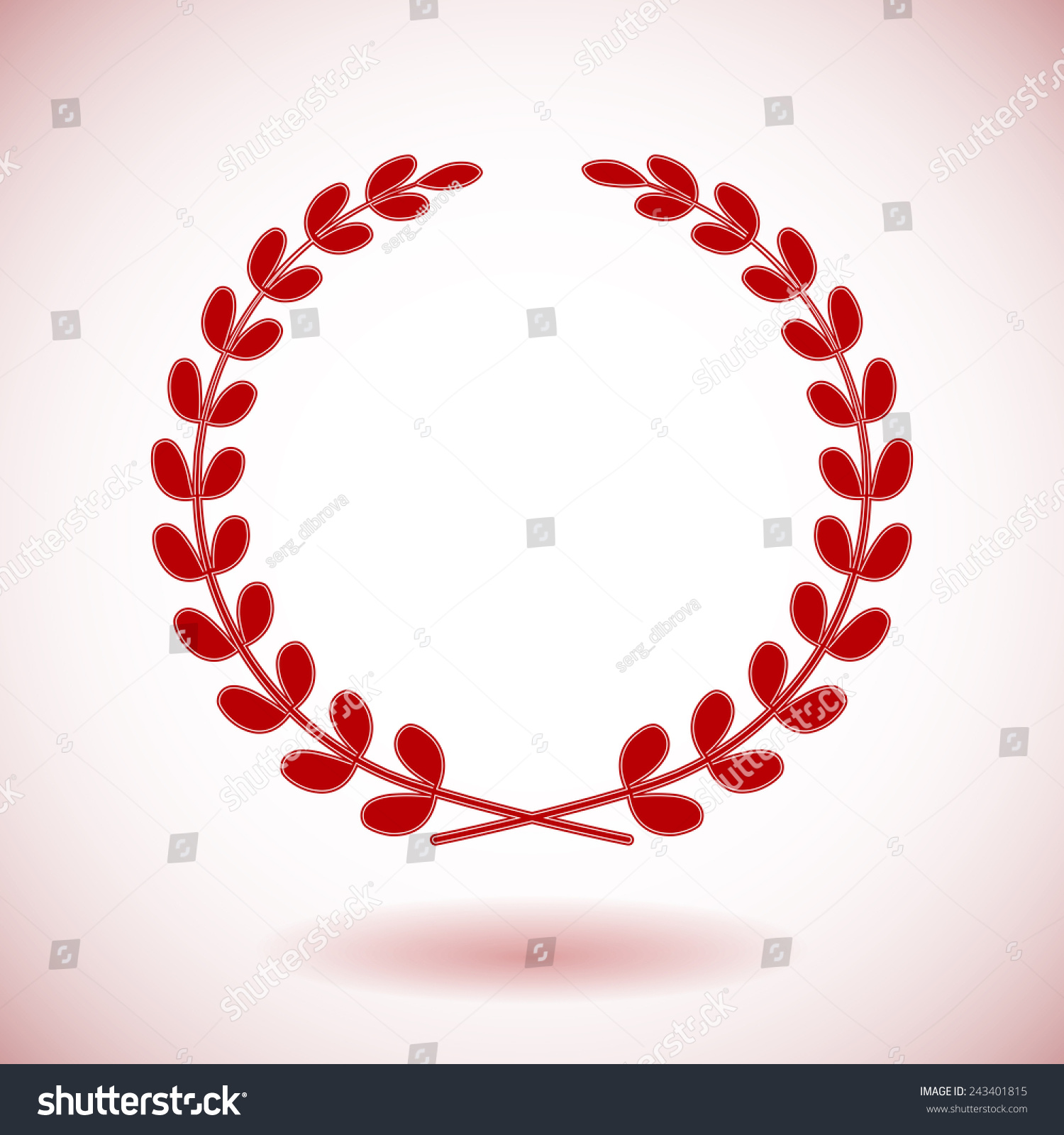 Red Vector Laurel Wreath On White Stock Vector (Royalty Free) 243401815