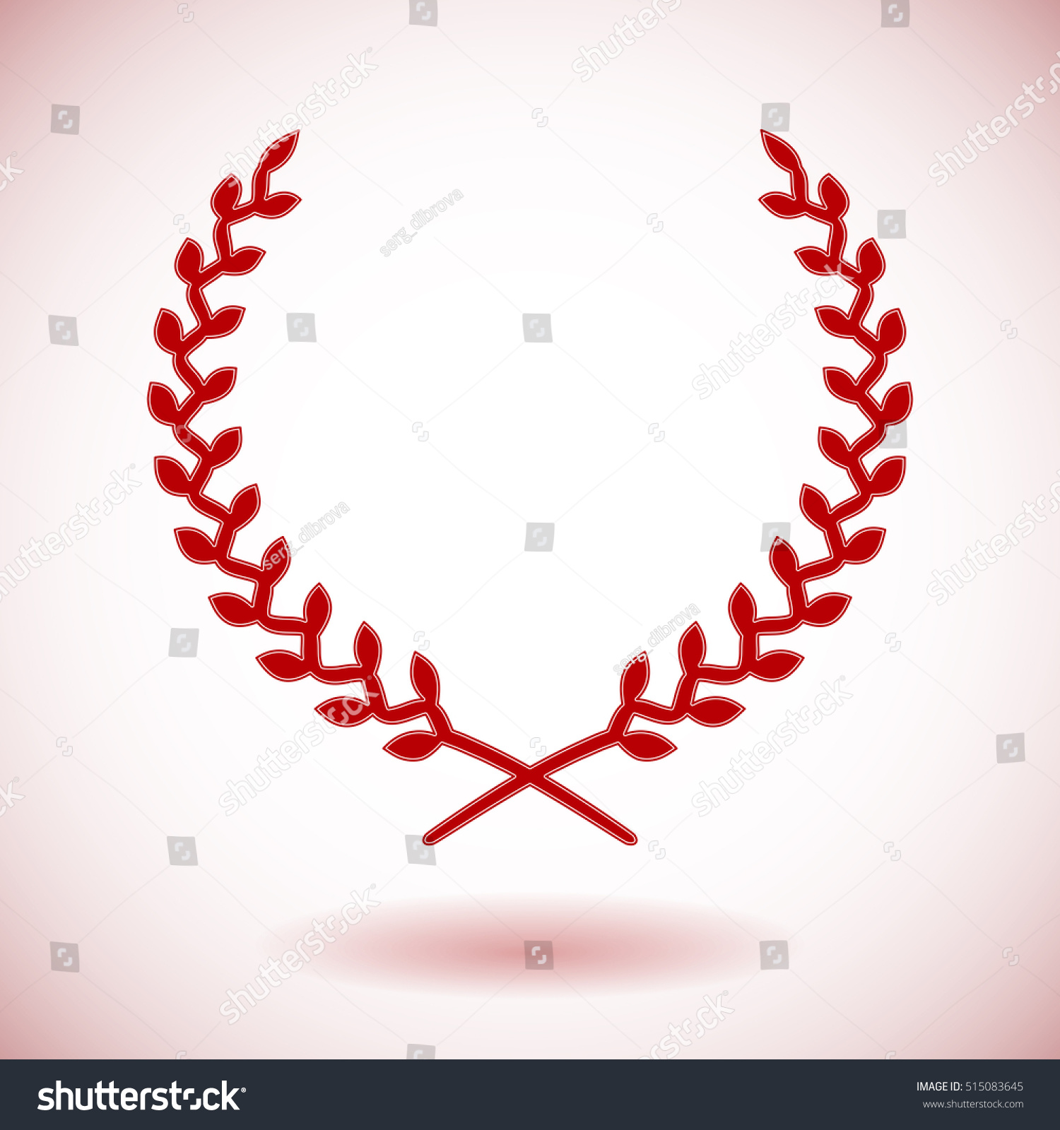 Red Vector Laurel Wreath On White: เวกเตอร์สต็อก (ปลอดค่าลิขสิทธิ์ ...