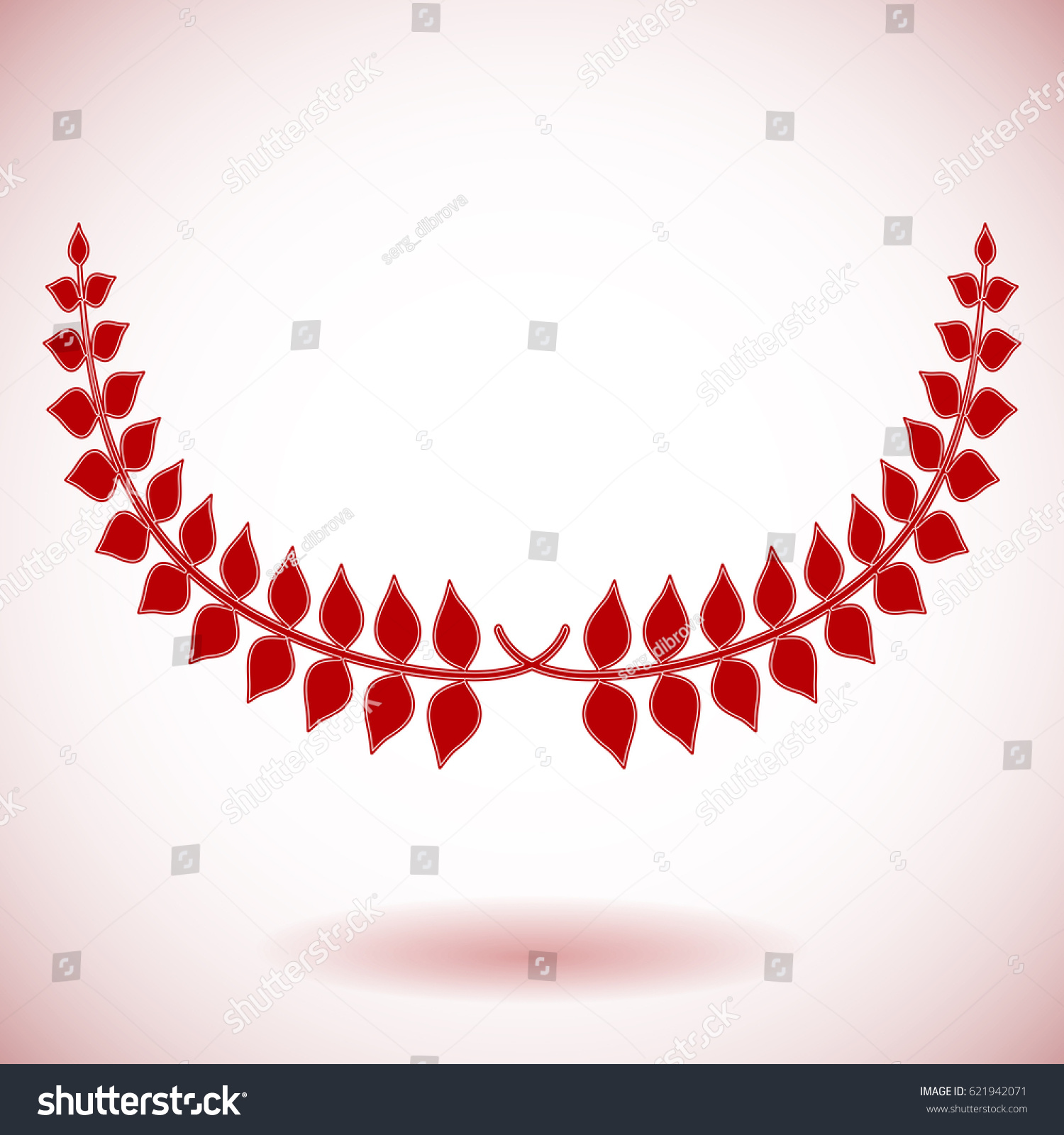 Red Vector Laurel Wreath On White Stock Vector (Royalty Free) 621942071 ...