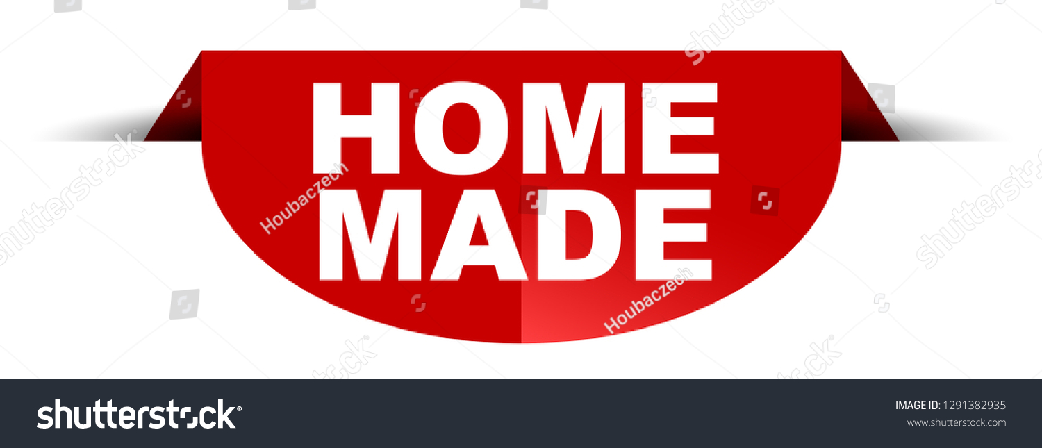Red Vector Round Banner Home Made Stock Vector (Royalty Free ...