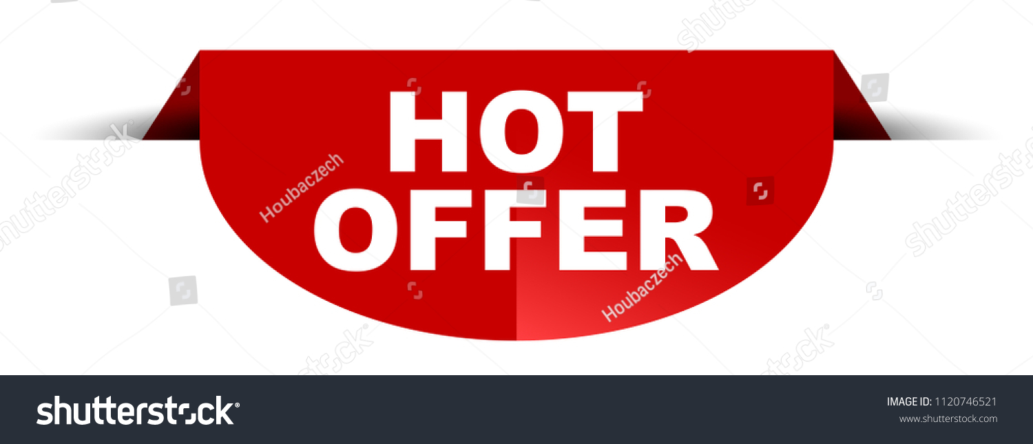 Red Vector Round Banner Hot Offer Stock Vector (Royalty Free ...