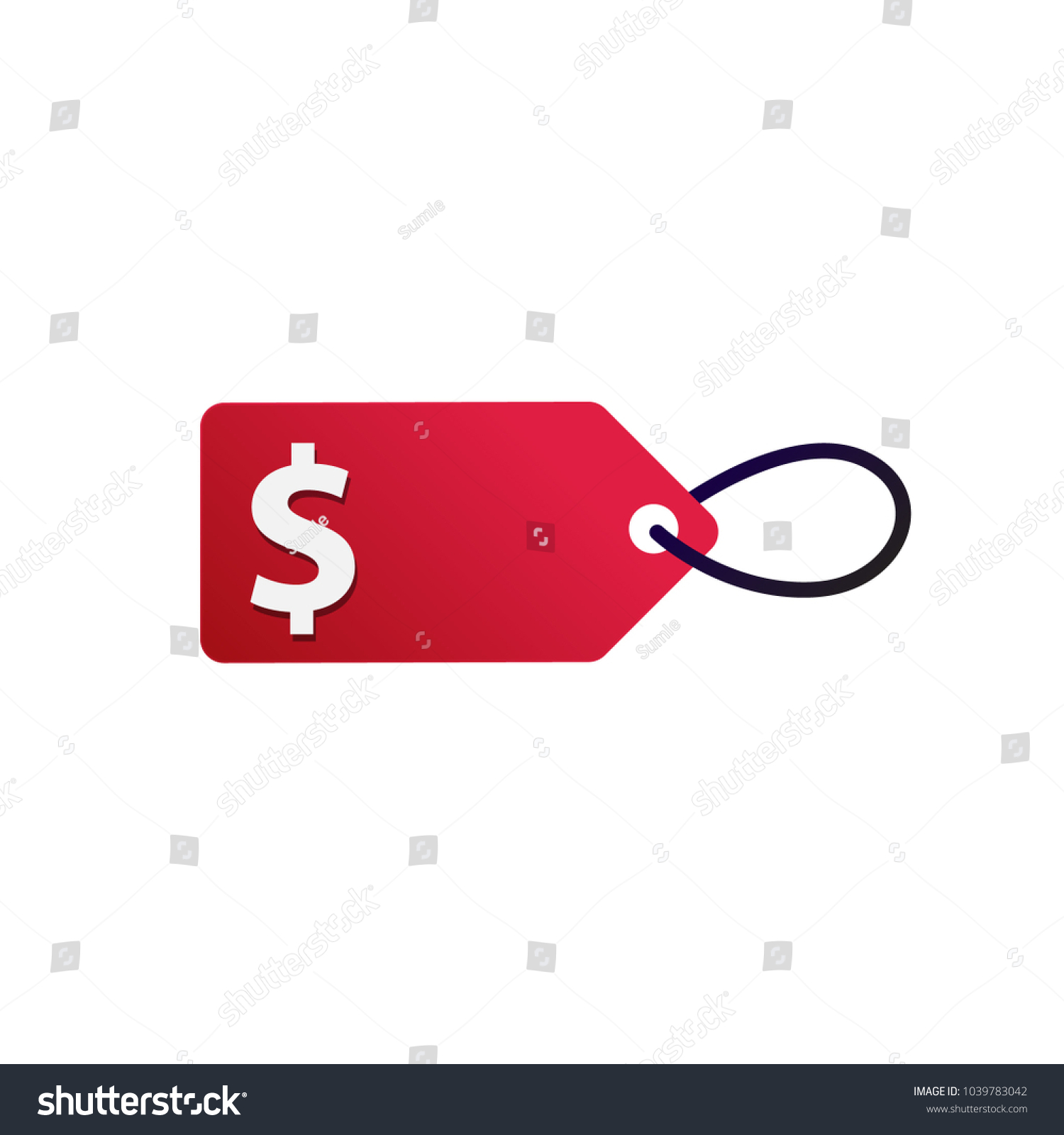 Red Vector Tag Label Template Stock Vector (Royalty Free) 1039783042
