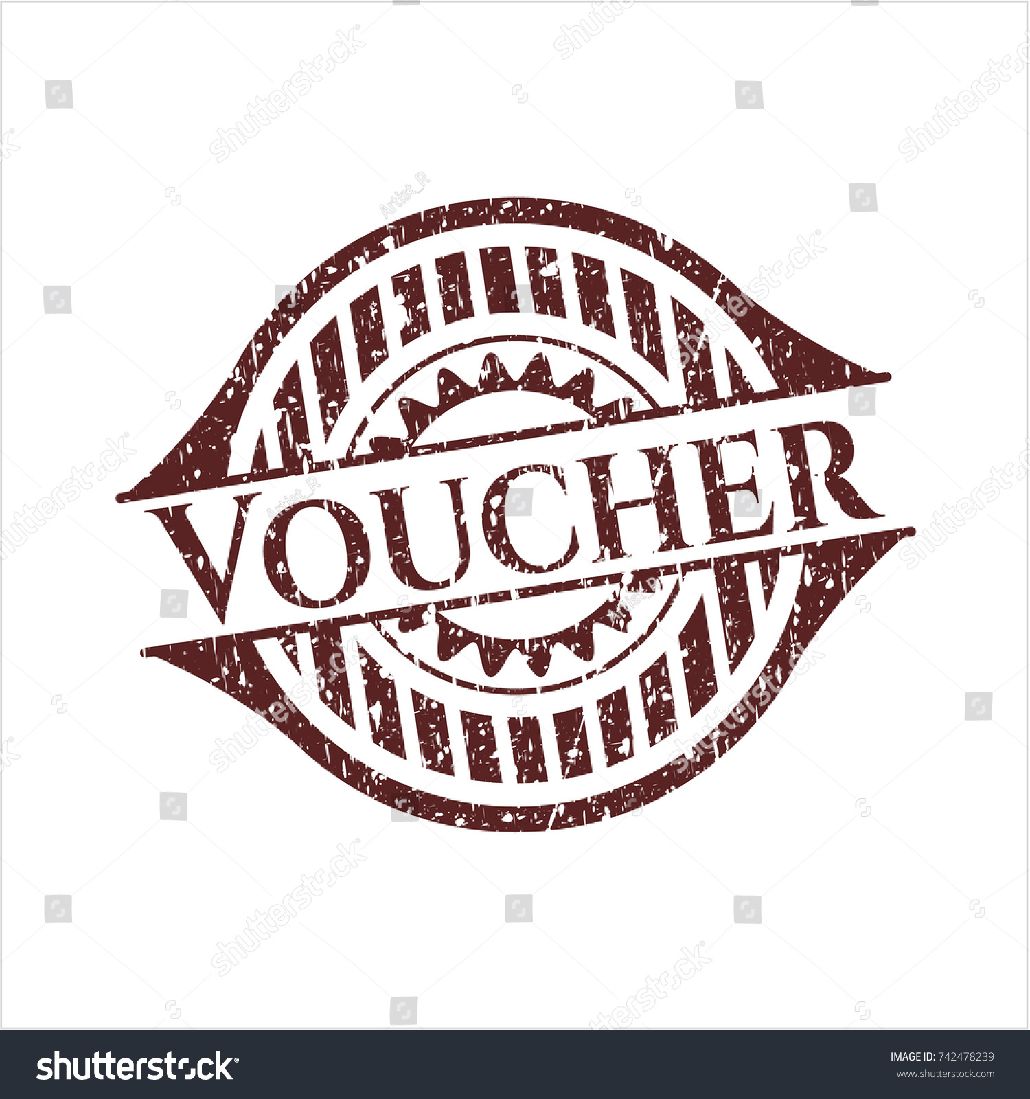 Red Voucher Rubber Seal Stock Vector (Royalty Free) 742478239 ...