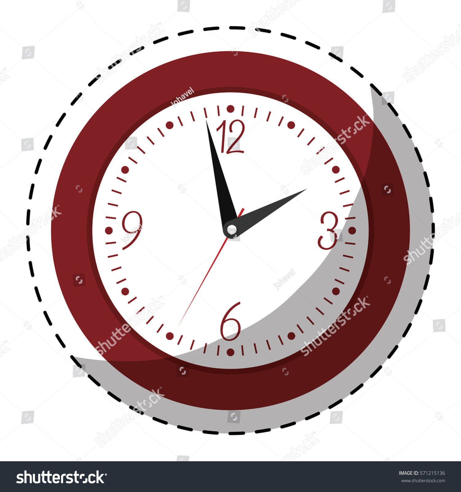 Red Wall Clock Icon Image Design Stock Vector (Royalty Free) 571215136