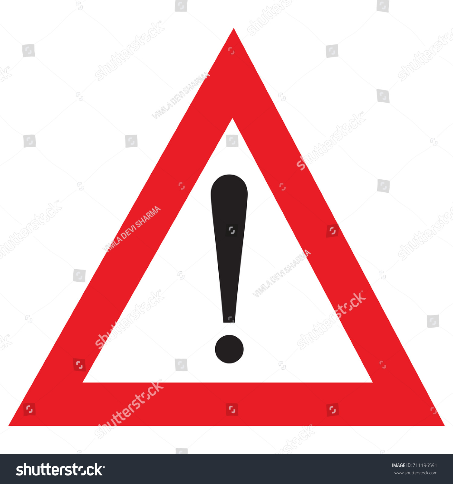 Red Warning Exclamation Point Sign Stock Vector (Royalty Free) 711196591