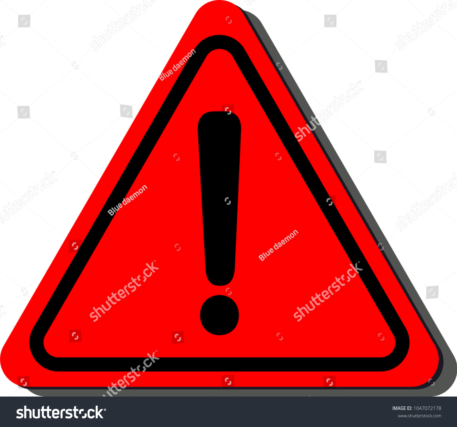Red Warning Mark Shadow 2 Stock Vector (Royalty Free) 1047072178