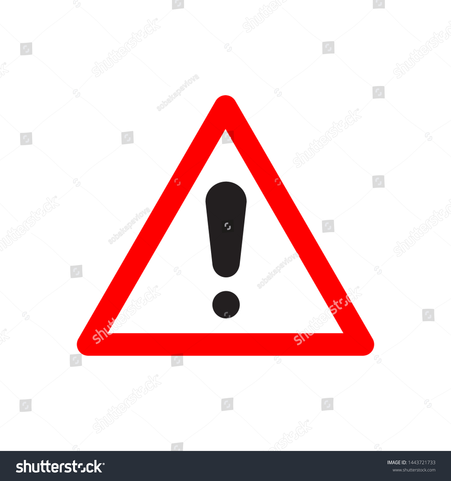 Red Warning Sign Exclamation Alert Stock Vector (Royalty Free) 1443721733