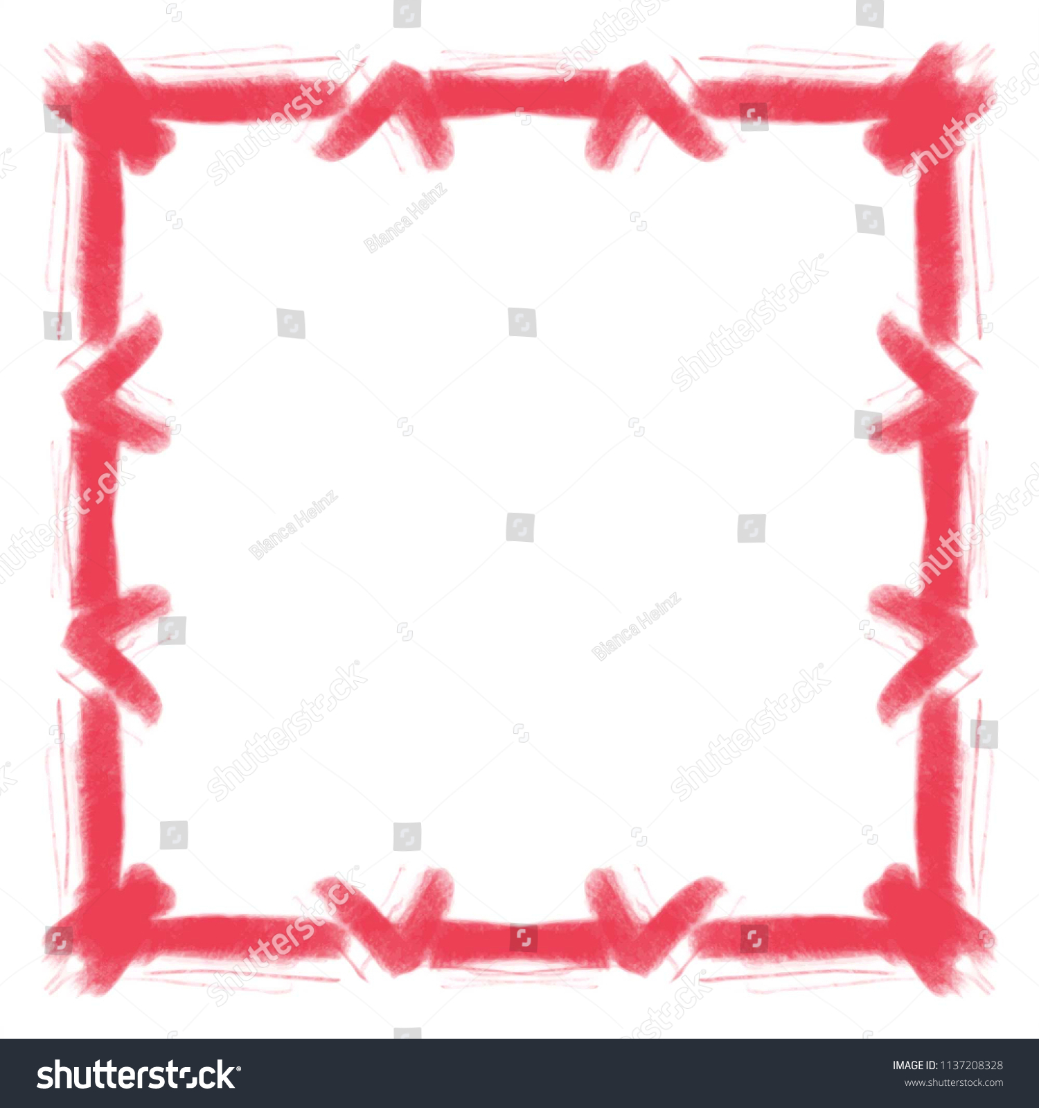 Red Watercolor Brush Stroke Frame Border: เวกเตอร์สต็อก (ปลอดค่า ...
