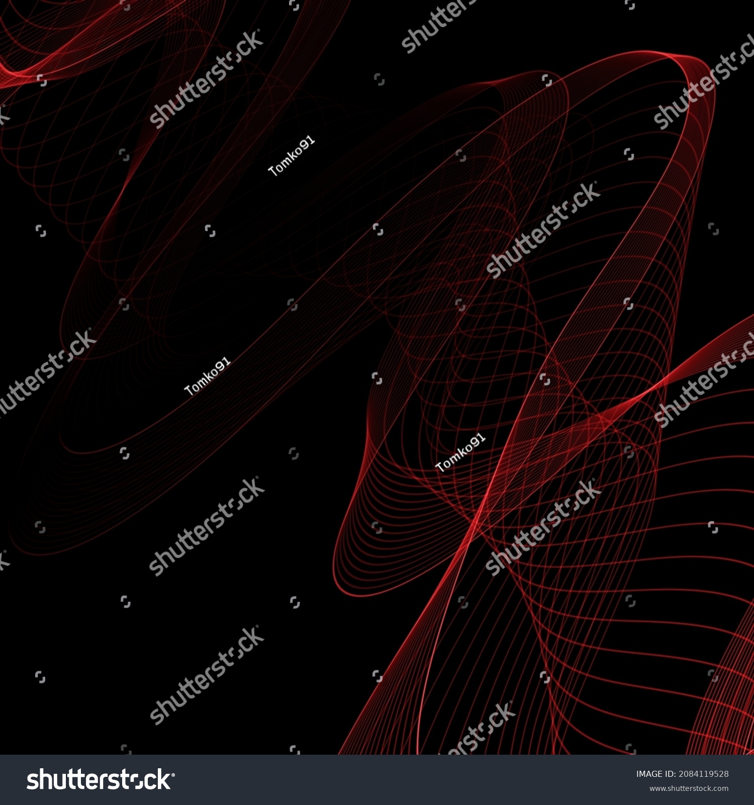 Red Wave Pattern On Black Background Stock Vector (Royalty Free ...