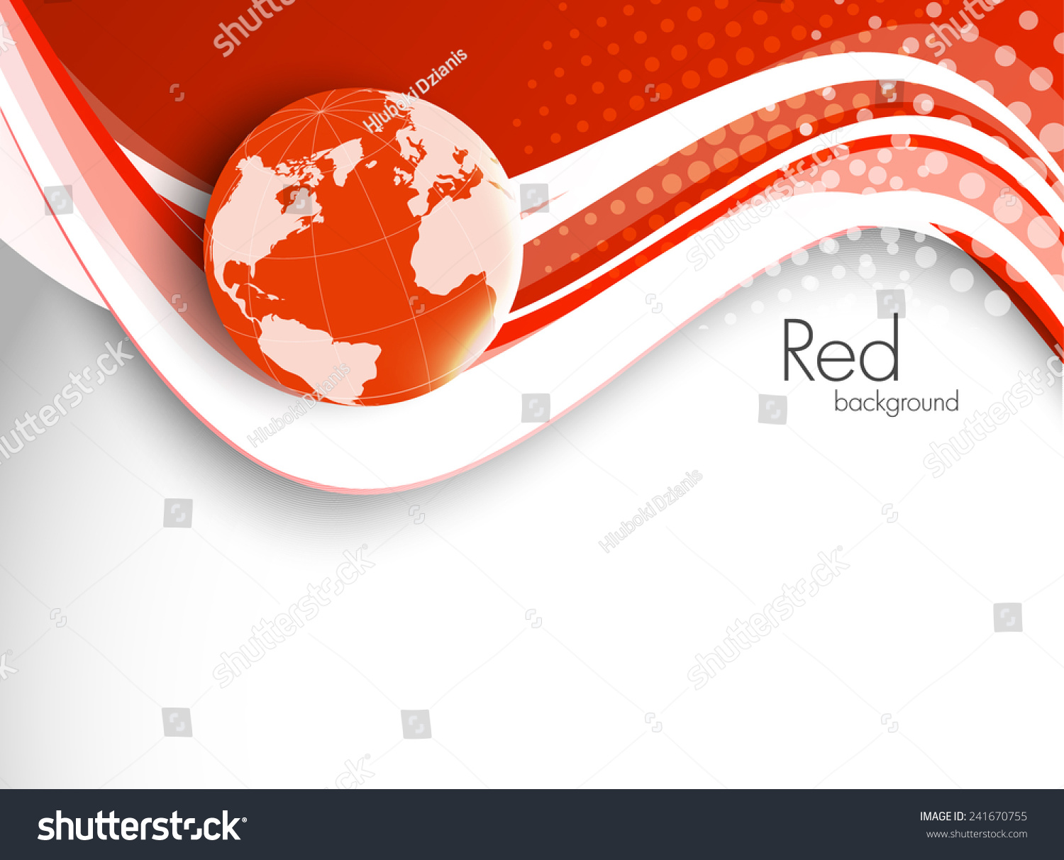 Red Wavy Background Globe Vector Illustration Stock Vector (Royalty ...