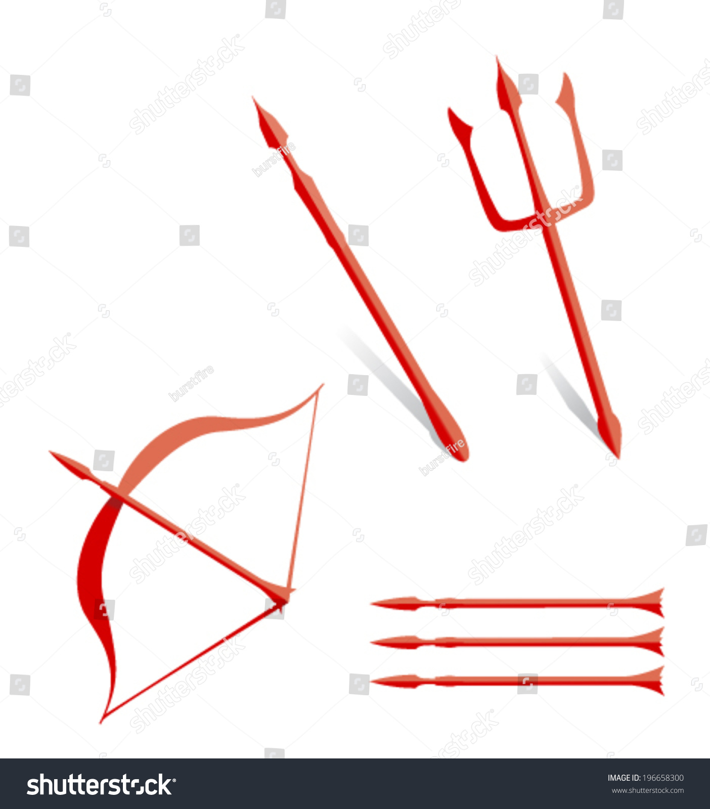 Red Weapons Trident Arrow Bow: เวกเตอร์สต็อก (ปลอดค่าลิขสิทธิ์ ...