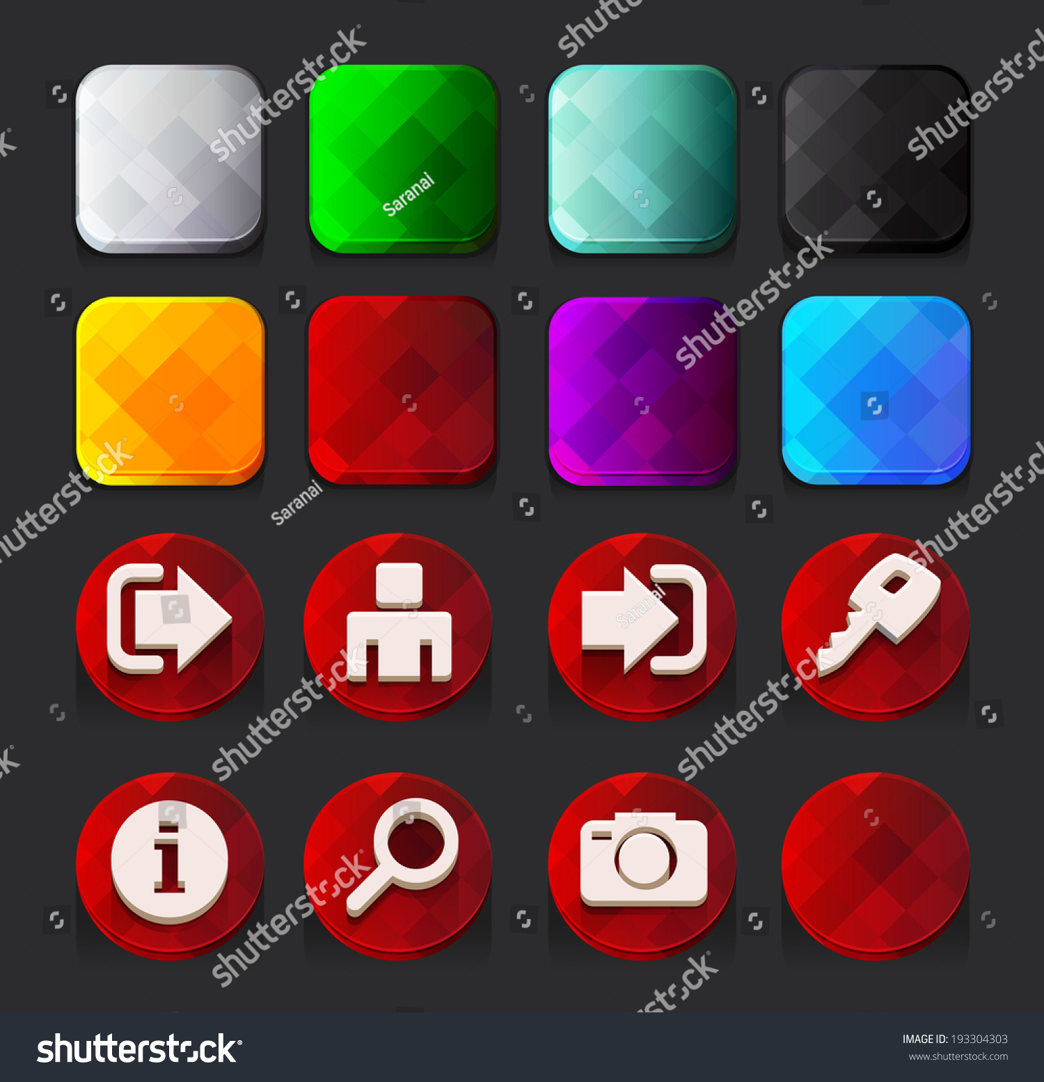 Colección de iconos web rojos. Ilustración: vector de stock (libre de ...