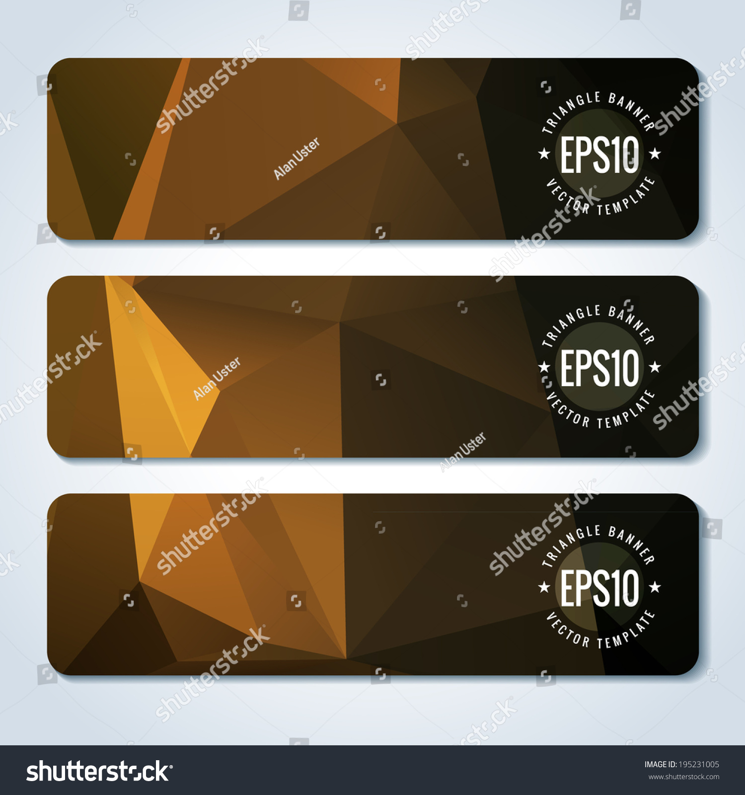 Red Website Header Banner Set Triangle Stock Vector (Royalty Free ...
