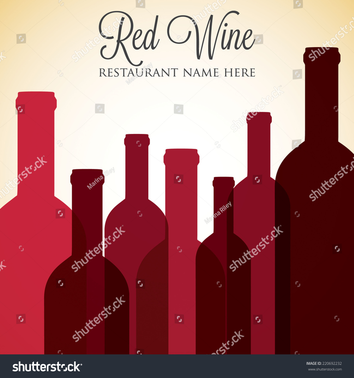 Red Wine List Menu Cover Vector Stock Vector (Royalty Free) 220692232 ...