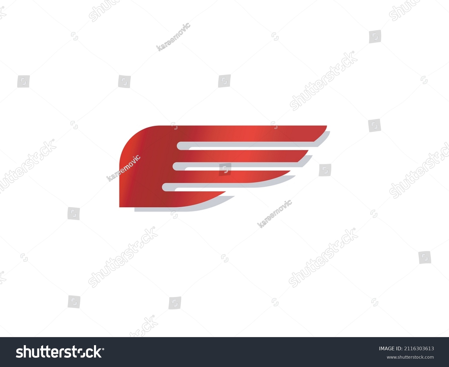 Red Wing Logo Design Template Design Stock Vector (Royalty Free) 2116303613