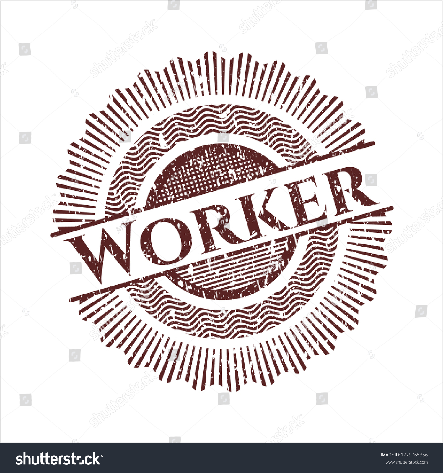 Red Worker Rubber Grunge Texture Stamp Stock Vector (Royalty Free ...