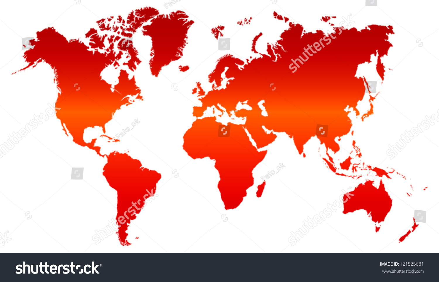 Red World Map Illustration Stock Vector (Royalty Free) 121525681 ...
