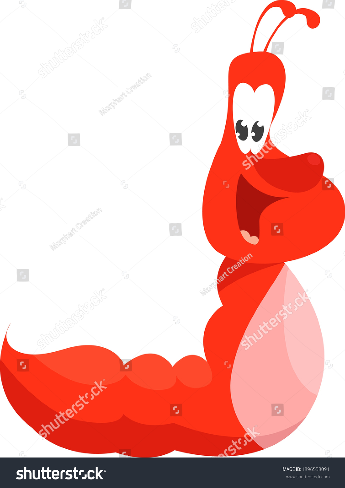Red Worm Illustration Vector On White Stock Vector (Royalty Free ...
