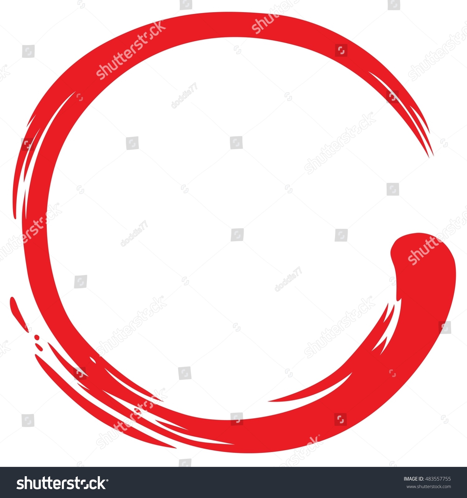 Red Zen Circle Minimalistic Vector Art Stock Vector 483557755 ...