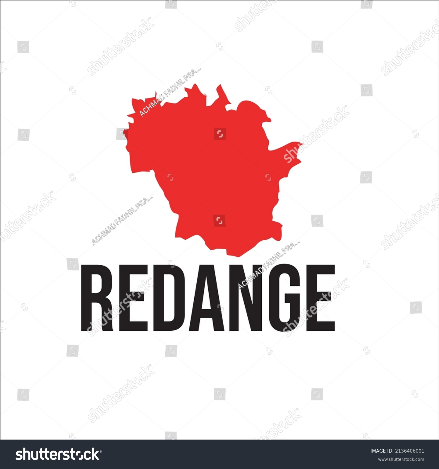 Redange Map On White Background Stock Vector (Royalty Free) 2136406001 ...