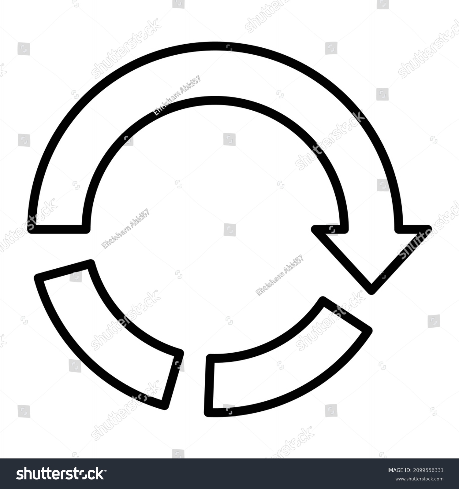 Redo Vector Outline Icon Isolated On Stock Vector (Royalty Free) 2099556331