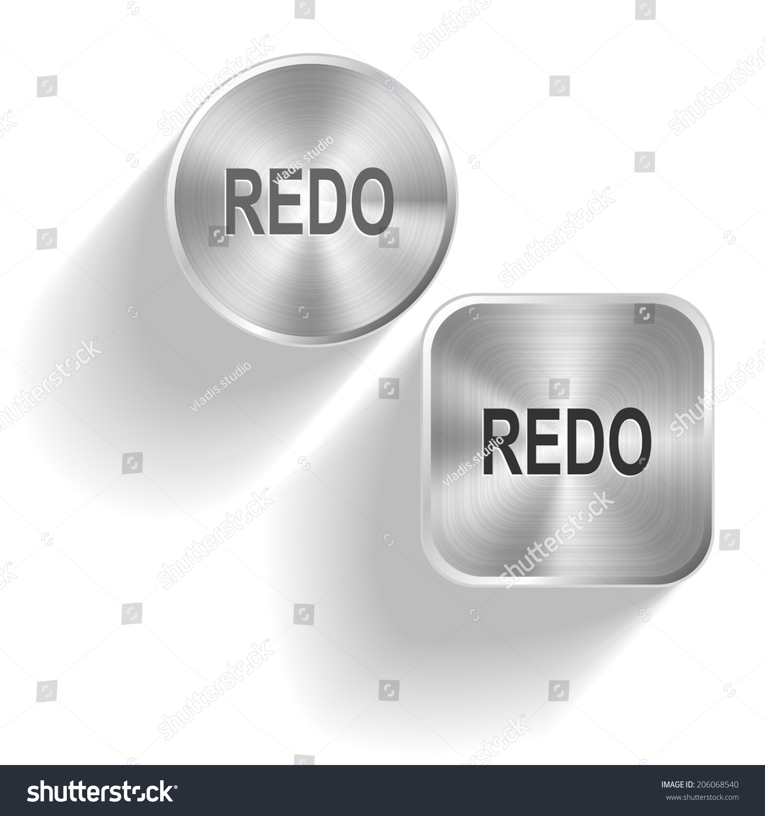 Redo Vector Set Steel Buttons Stock Vector (Royalty Free) 206068540 ...