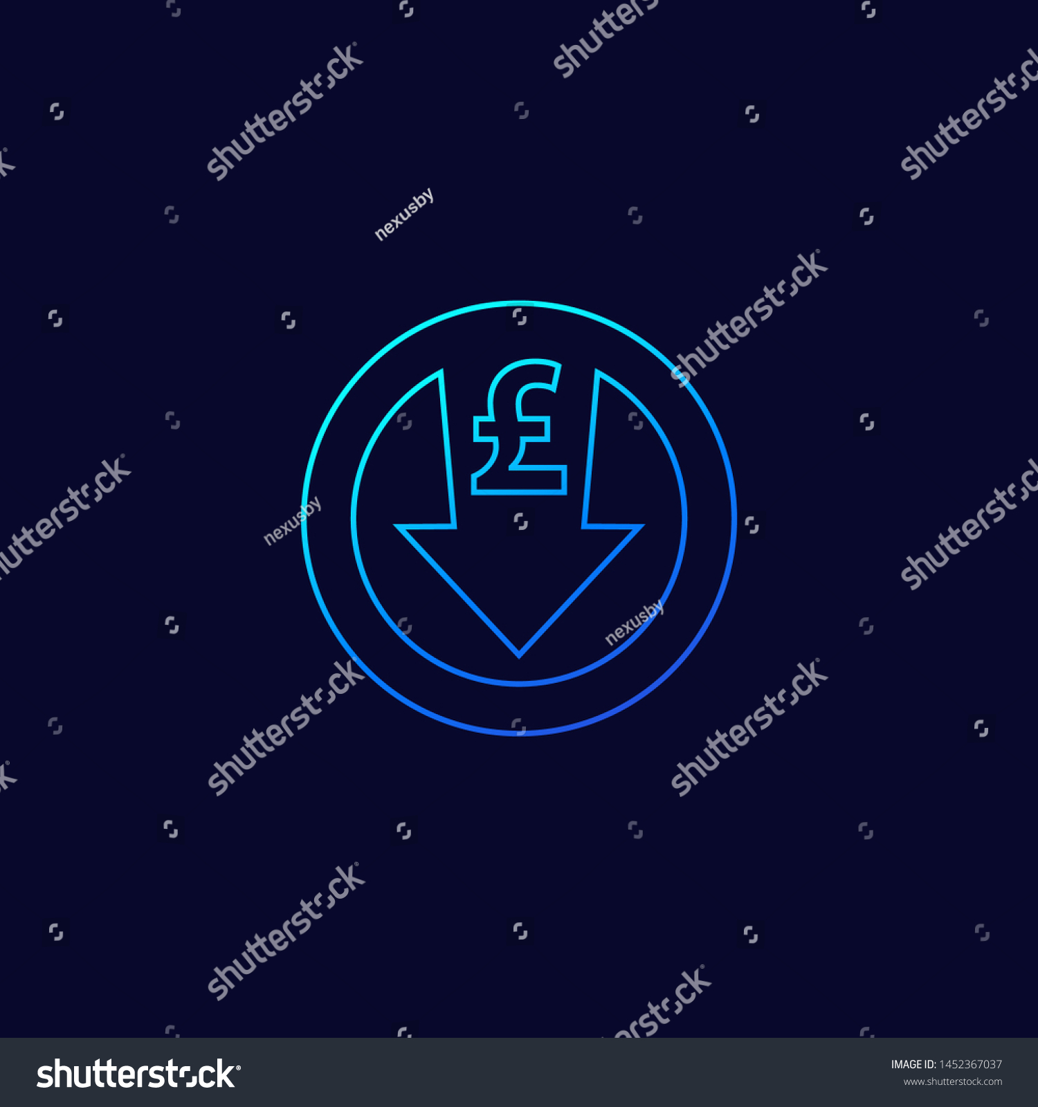 Reduce Costs Icon Pound Linear Stock Vector (Royalty Free) 1452367037 ...