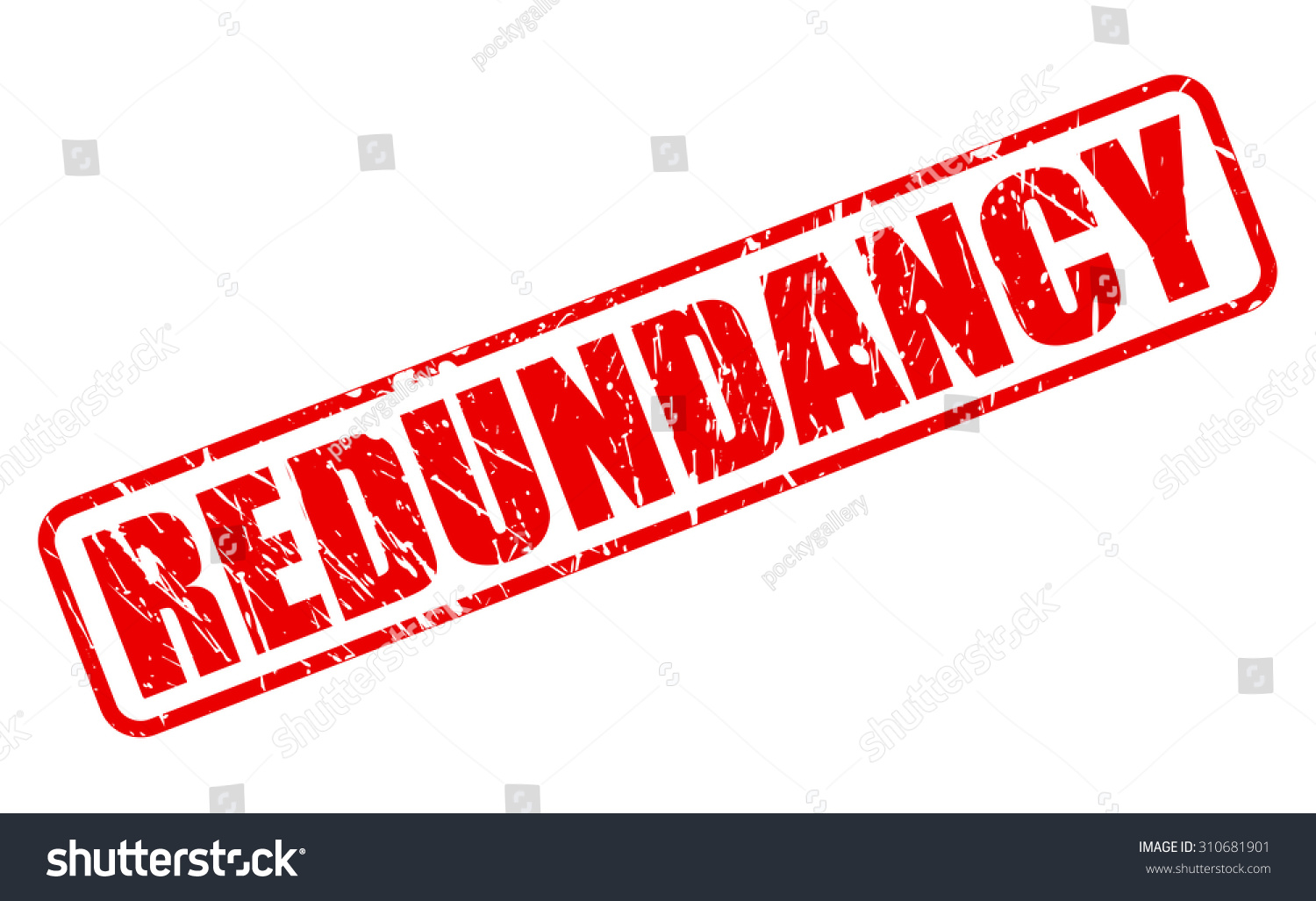 Redundancy Red Stamp Text On White Stock Vector (Royalty Free) 310681901