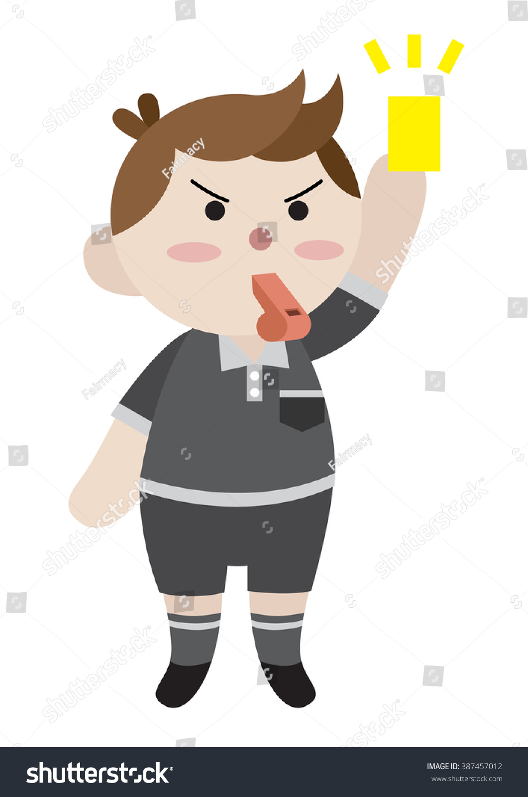 Referee Hold Yellow Card Cartoon Vector Stock Vector (Royalty Free ...
