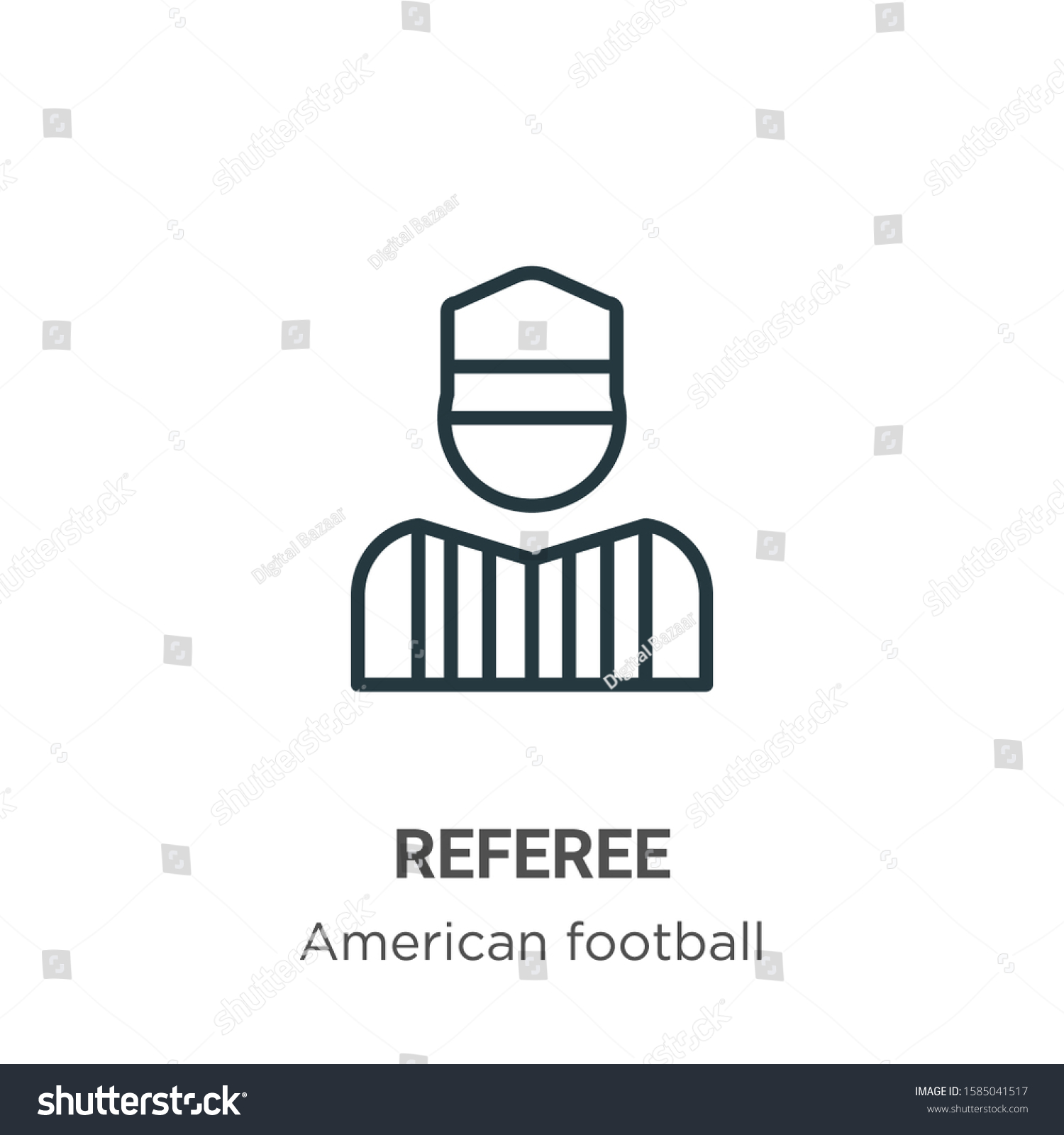 Referee Outline Vector Icon Thin Line Stock Vector (Royalty Free ...