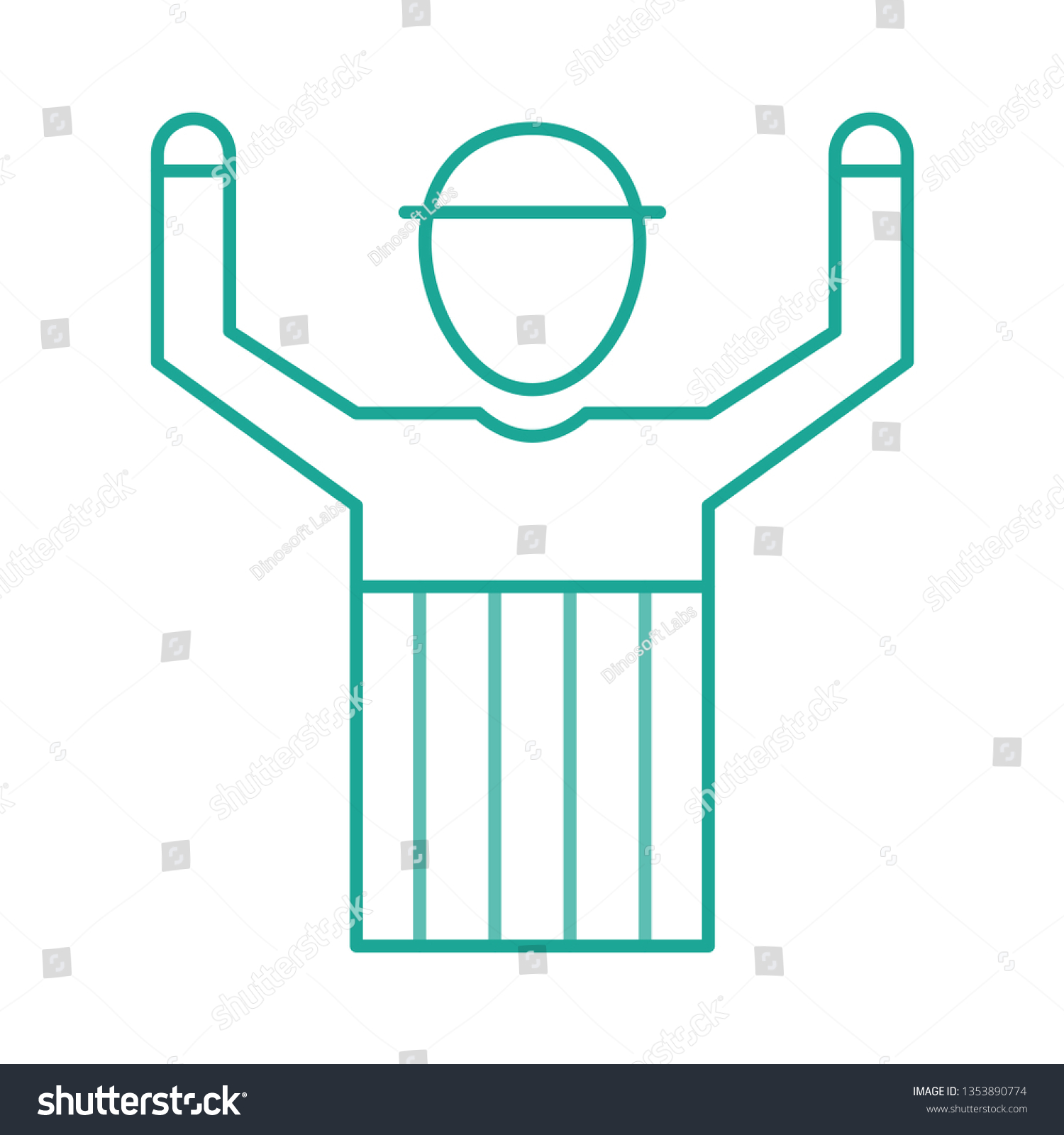 Referee Six Cricket Stock Vector (Royalty Free) 1353890774
