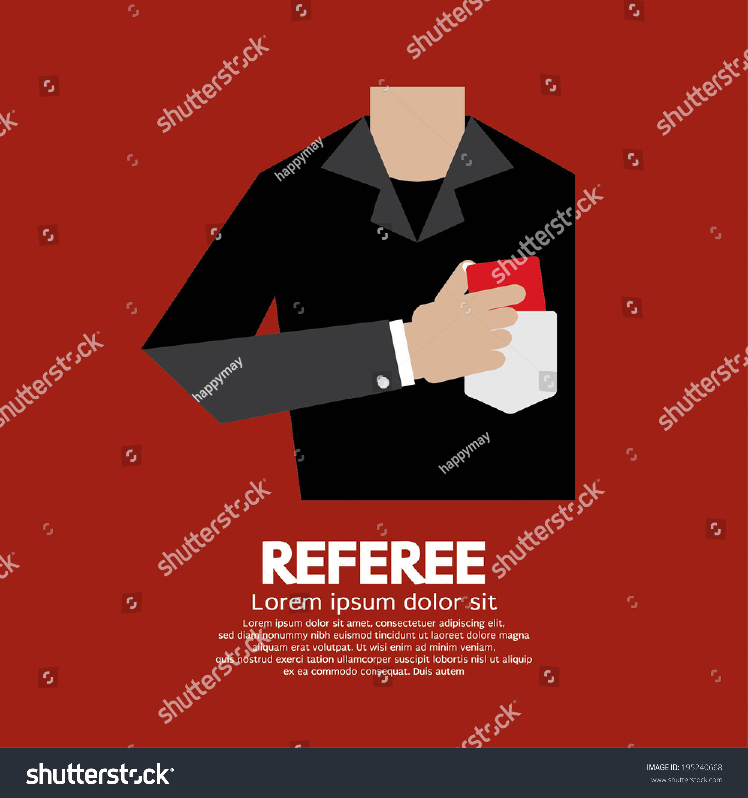 Referee Red Card Vector Illustration Stock Vector (Royalty Free) 195240668